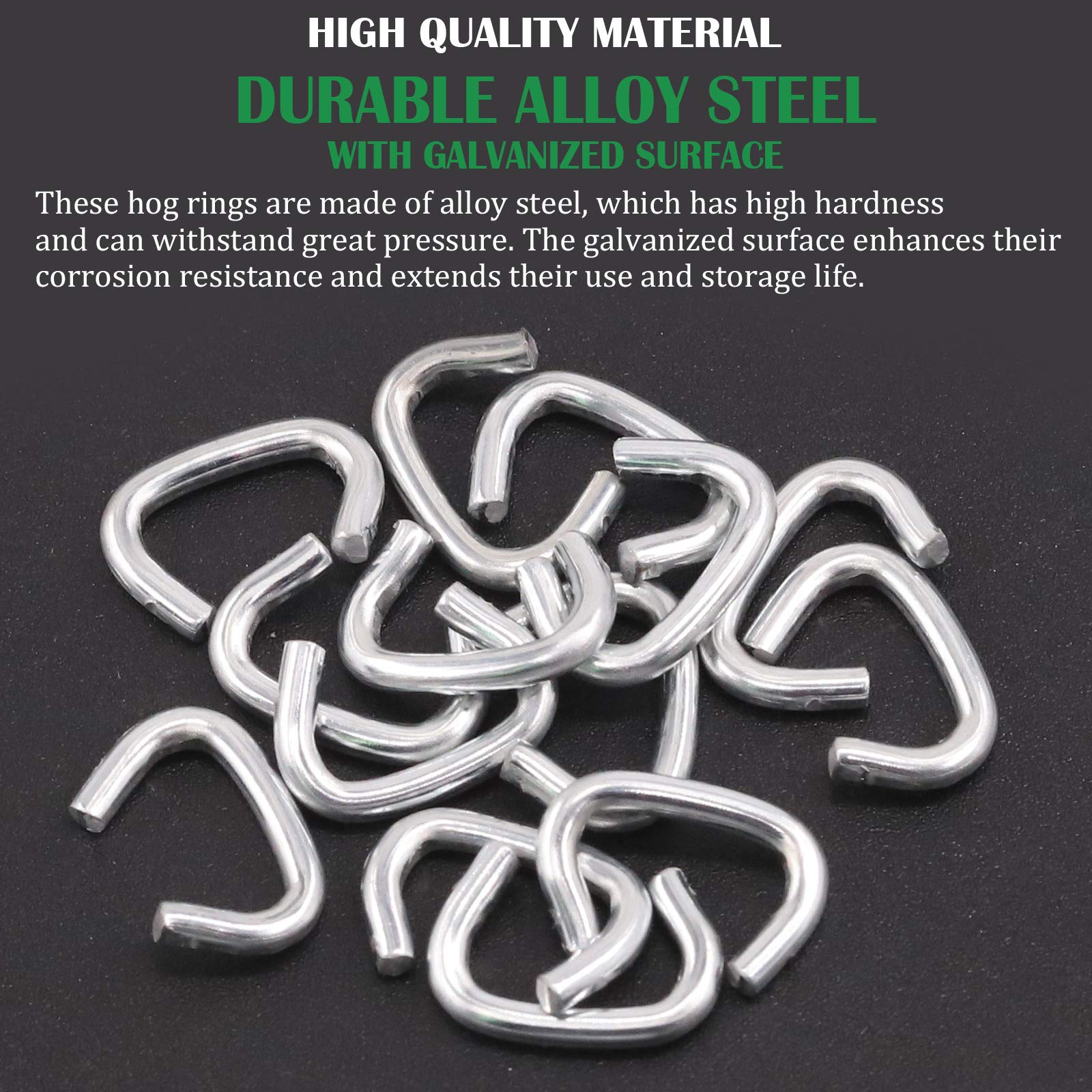Snapklik.com : 1000Pcs 3/8" Galvanized Hog Rings Assortment Kit ...