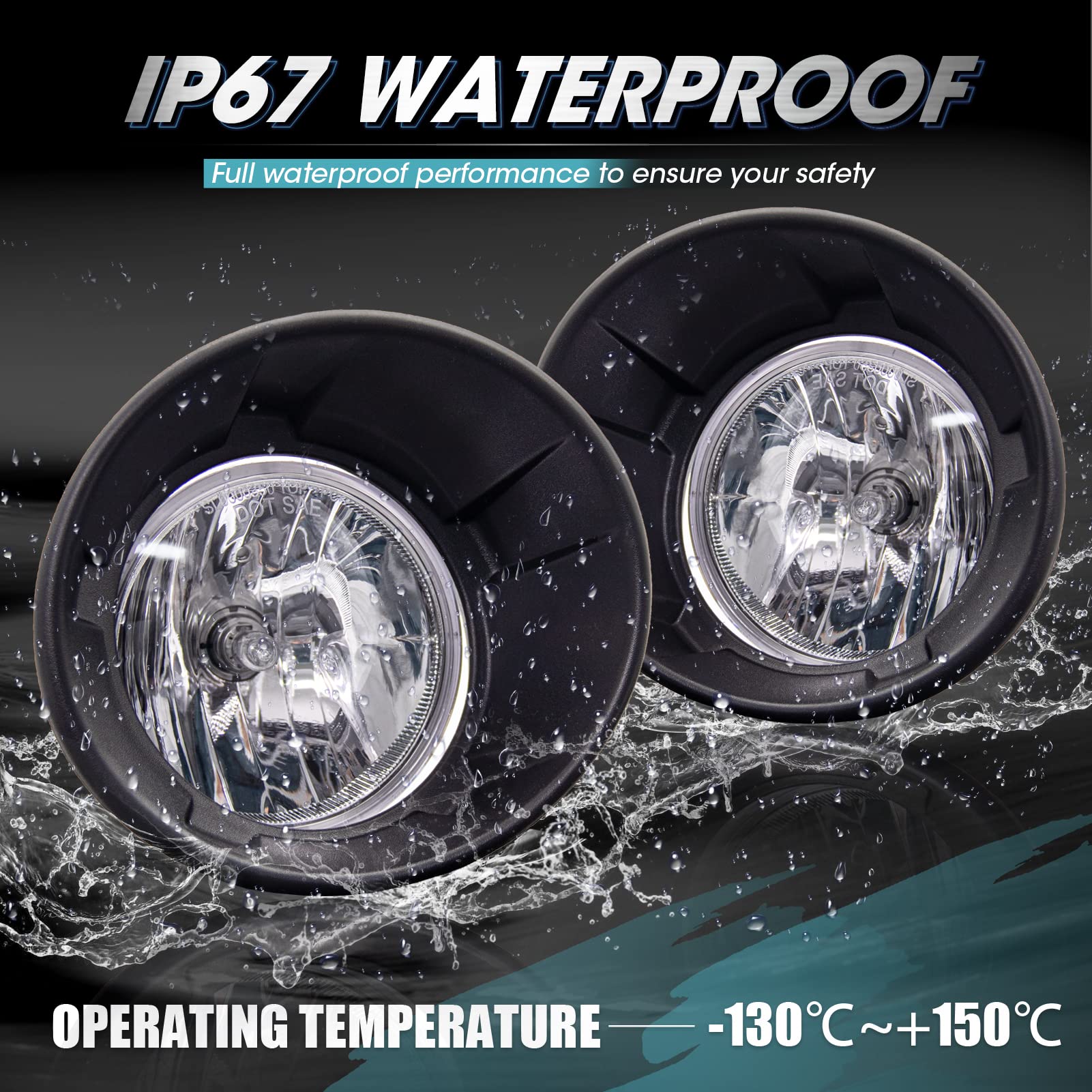 Clear Fog Lights With Wiring AKKON Chrome Fog Light Kit For 2007-2013 ...