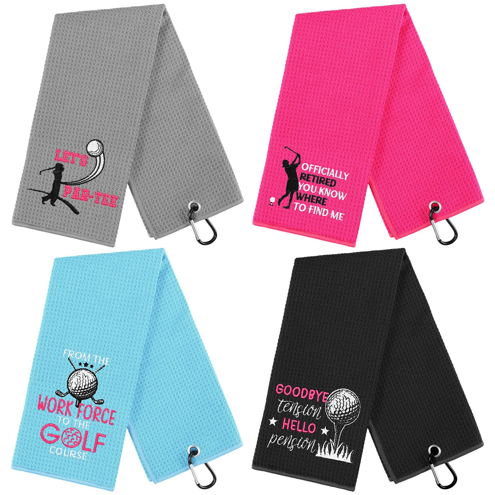 Amazon.com: HunnmingRe 4 Pcs Funny Golf Towel Embroidered Golf Towels ...