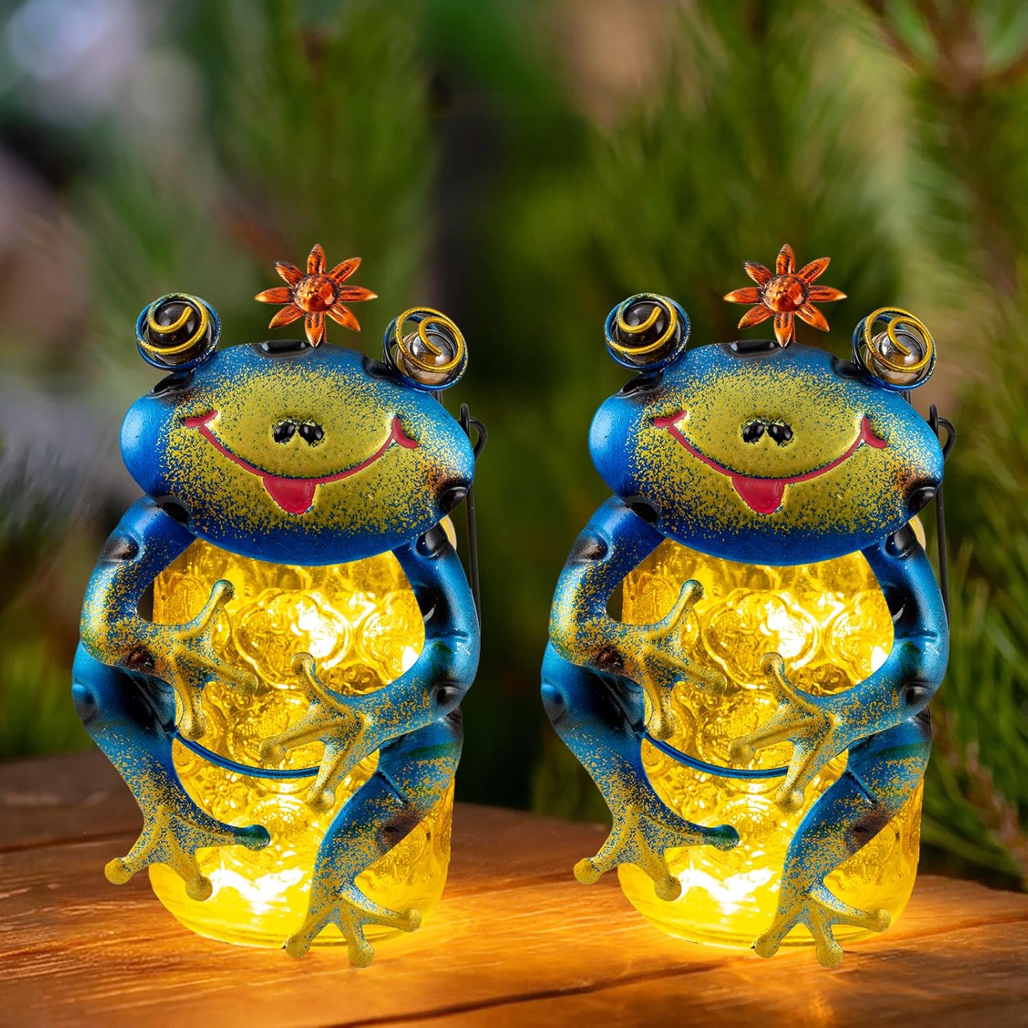 Amazon.com: STANKGARDEN 2 Pack Frog Solar Lantern,Jar Solar Lanterns ...