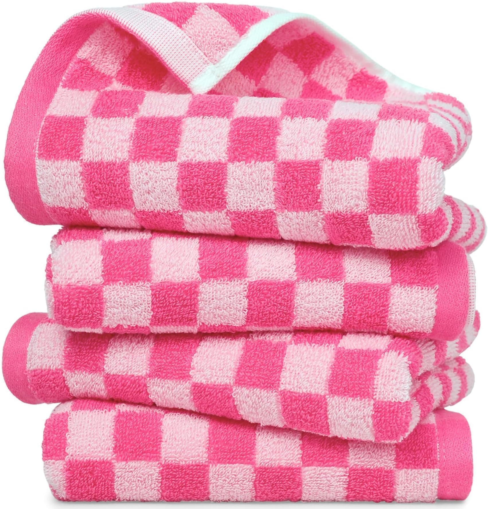 Amazon.com: 2 Pack Hot Pink Hand Towels Full Terry Premium Plus,100% ...