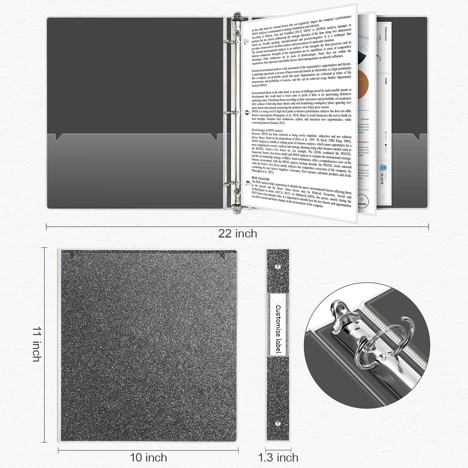 Snapklik.com : EYROZILL 3 Ring Binders 1 Inch Back To School Supplies ...