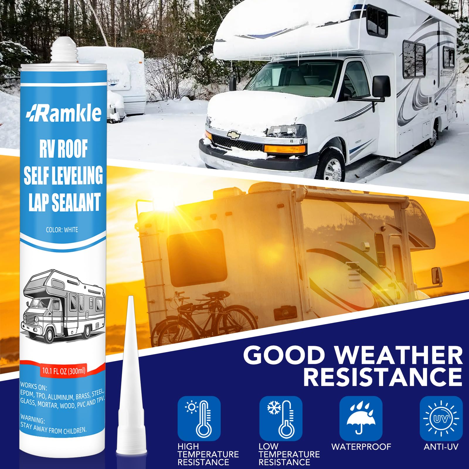 Snapklik.com : RV Roof Sealant, Self-Leveling Lap Sealant White, RV ...