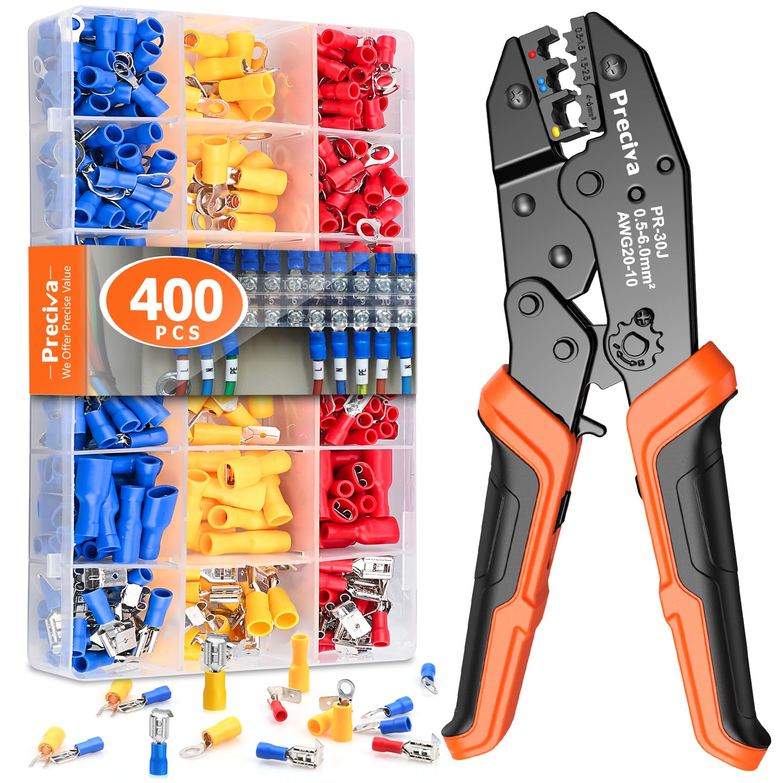 Snapklik.com : Preciva Crimping Tool Kit For Insulated Wire Connectors ...