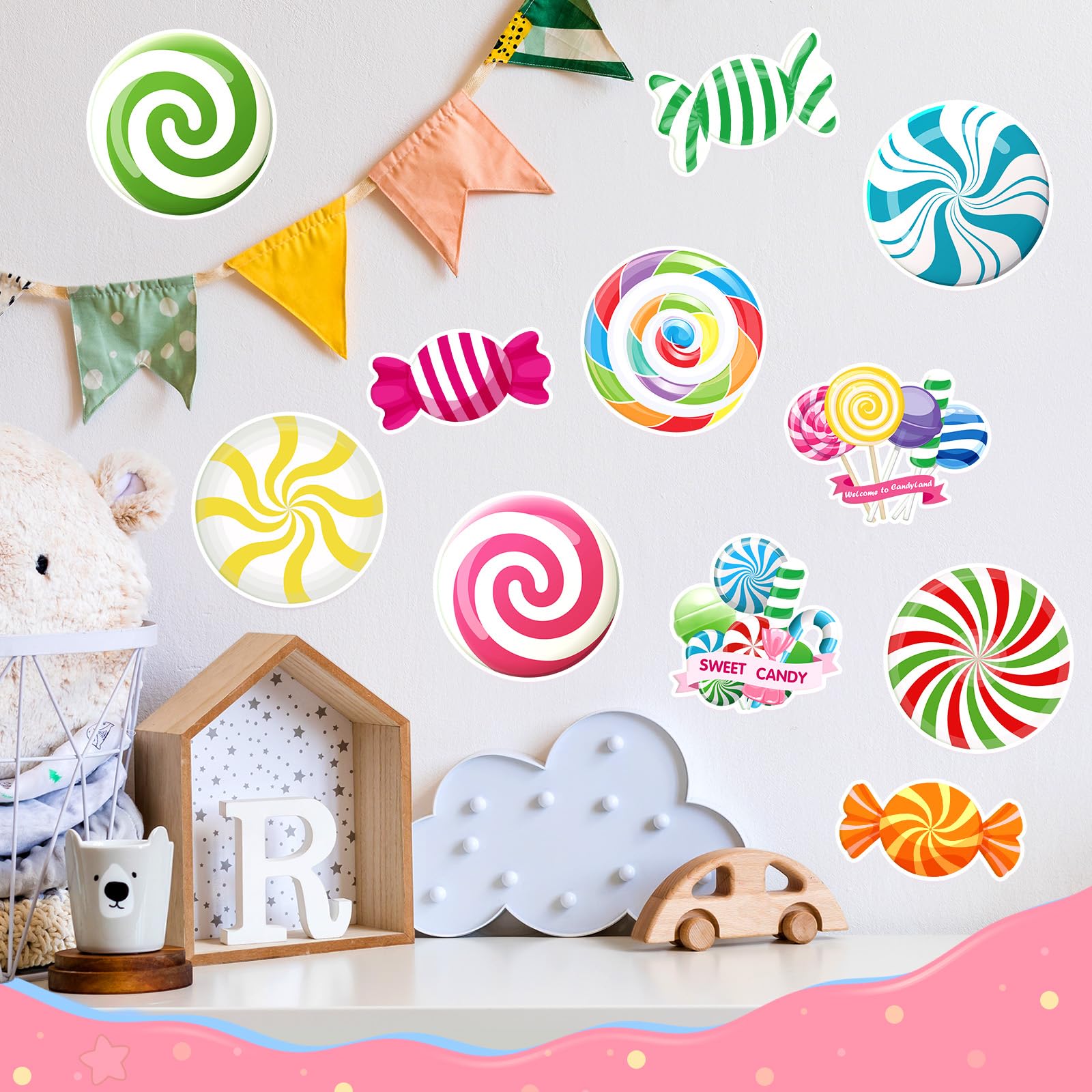 Snapklik.com : 60 Pcs Candy Decorations Candy Bulletin Board Set ...
