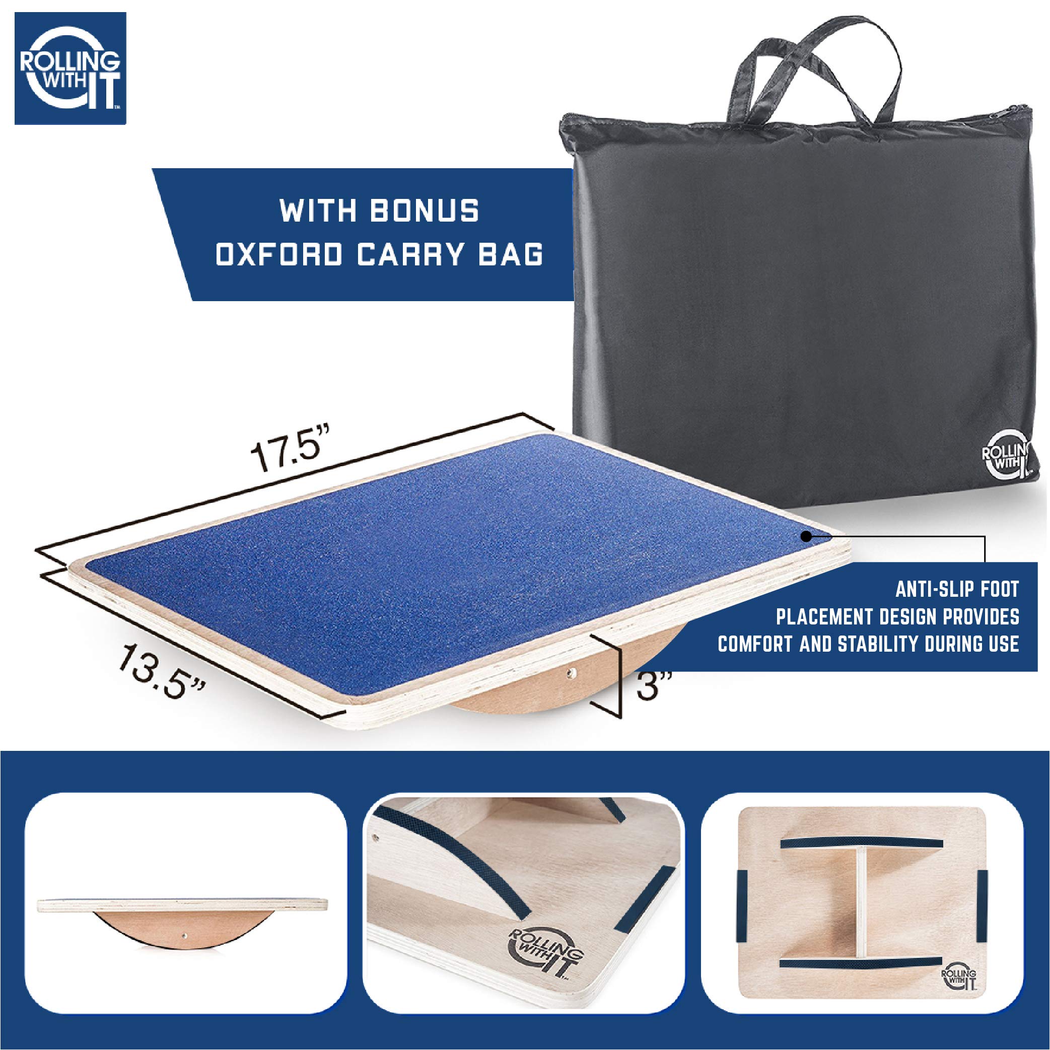 Rolling With It Professional Balance Board, Wooden Rocker Board ...