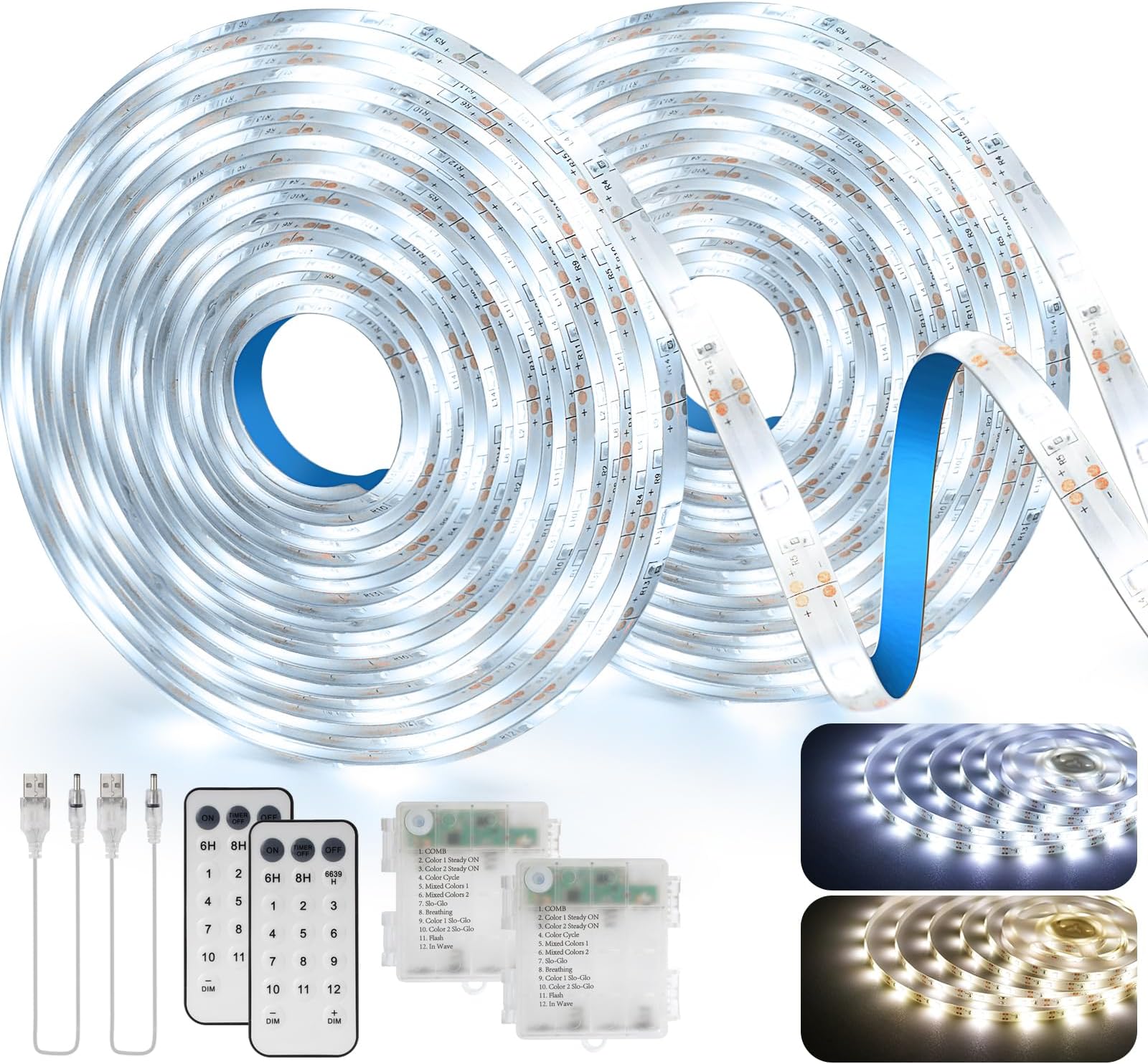 Amazon.com: YTDRGB Battery Powered LED Strip - 9.8FT 90 LED Battery LED ...