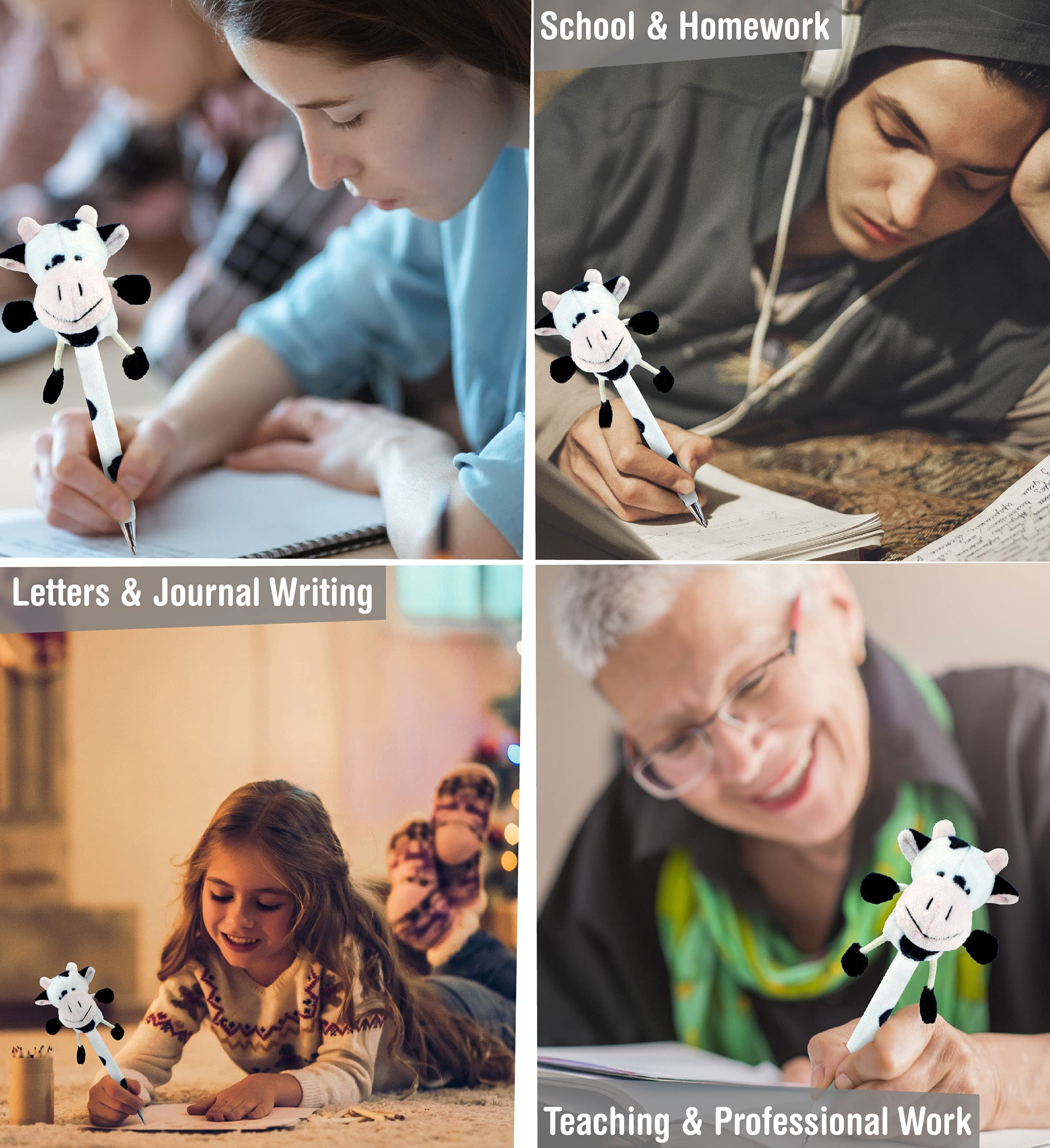 Snapklik.com : DolliBu White Cow Plush Pen - Cute & Soft Farm Life ...