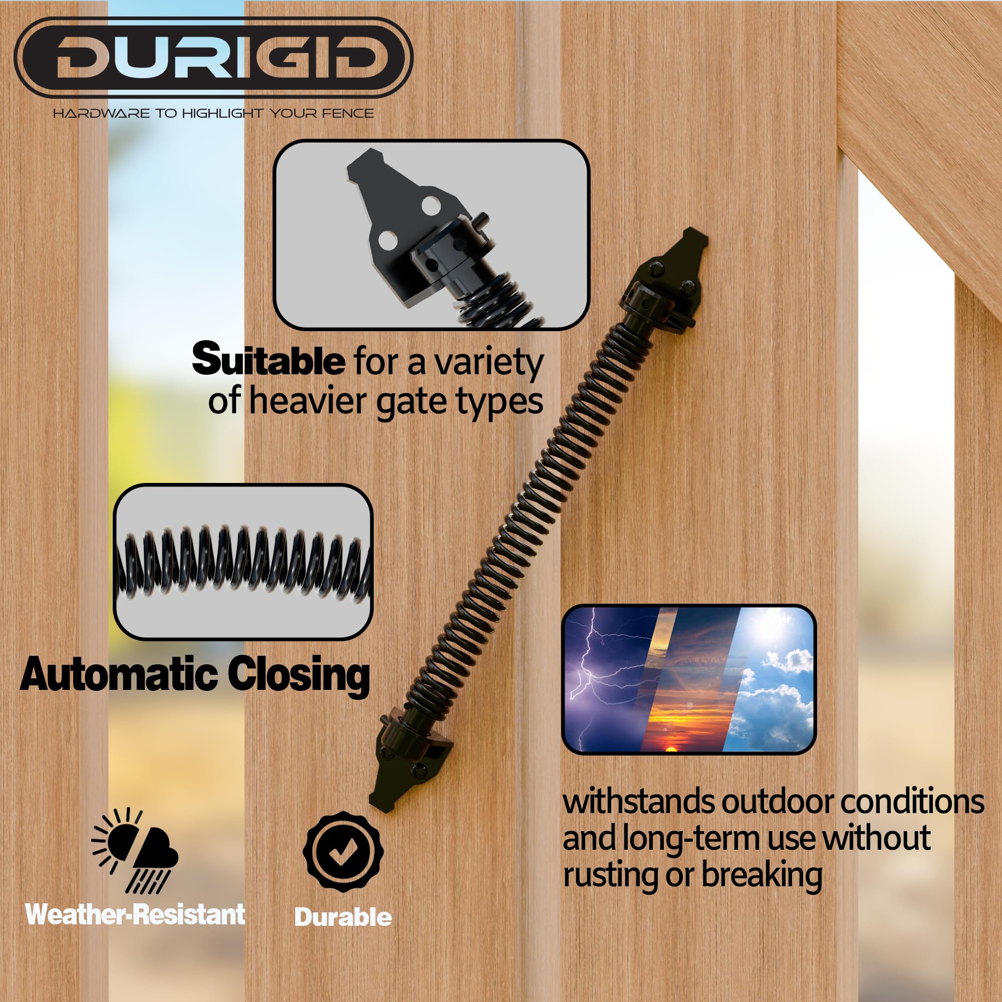 Snapklik.com : 14" Gate Springs Self Closing Outdoor, Gate Spring Self ...