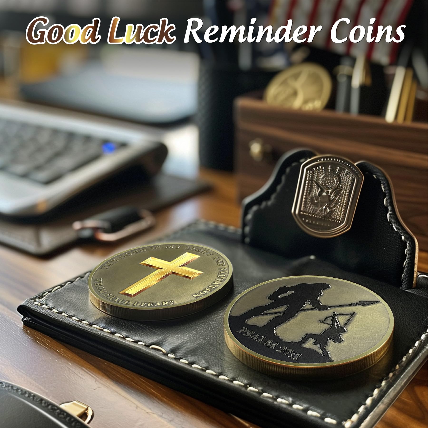 Snapklik.com : David And Goliath Christian Challenge Coin - Gold Cross ...