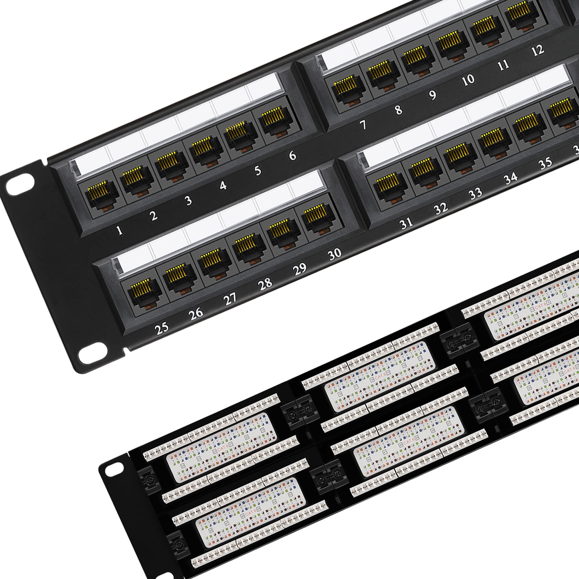 Buy Patch Panel 48 Port Cat6 10G Support, Rapink Network Patch Panel ...