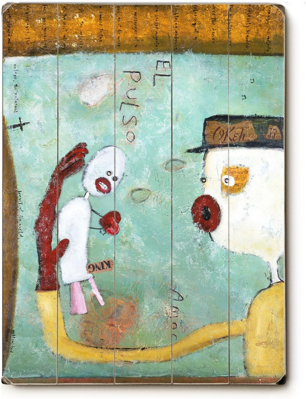 Amazon.com: El Pulso by Artist Tim Weldon 14"x20" Planked Wood Sign ...