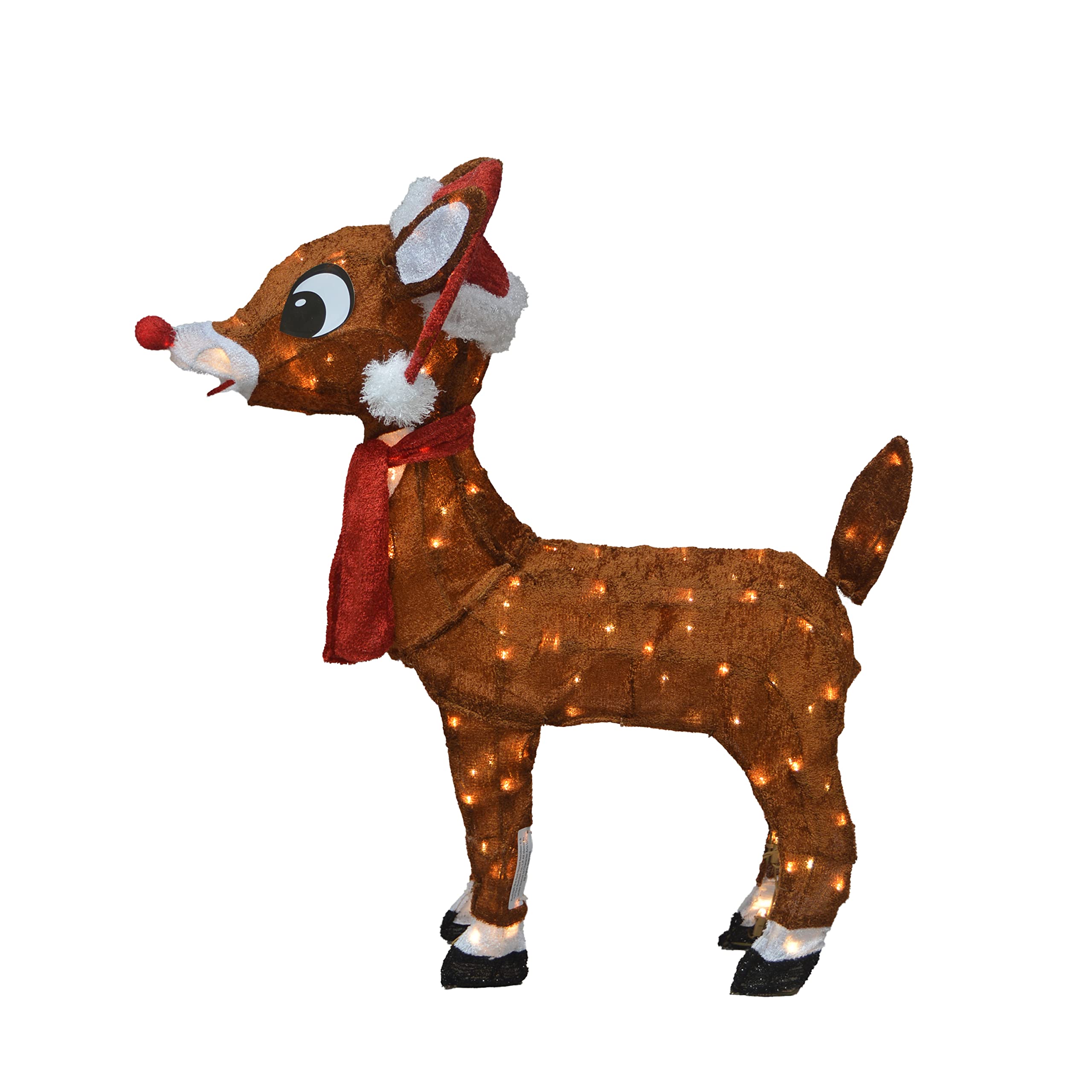 Snapklik.com : Rudolph 24 INCH Rudolph In Santa HAT And Scarf Outdoor ...