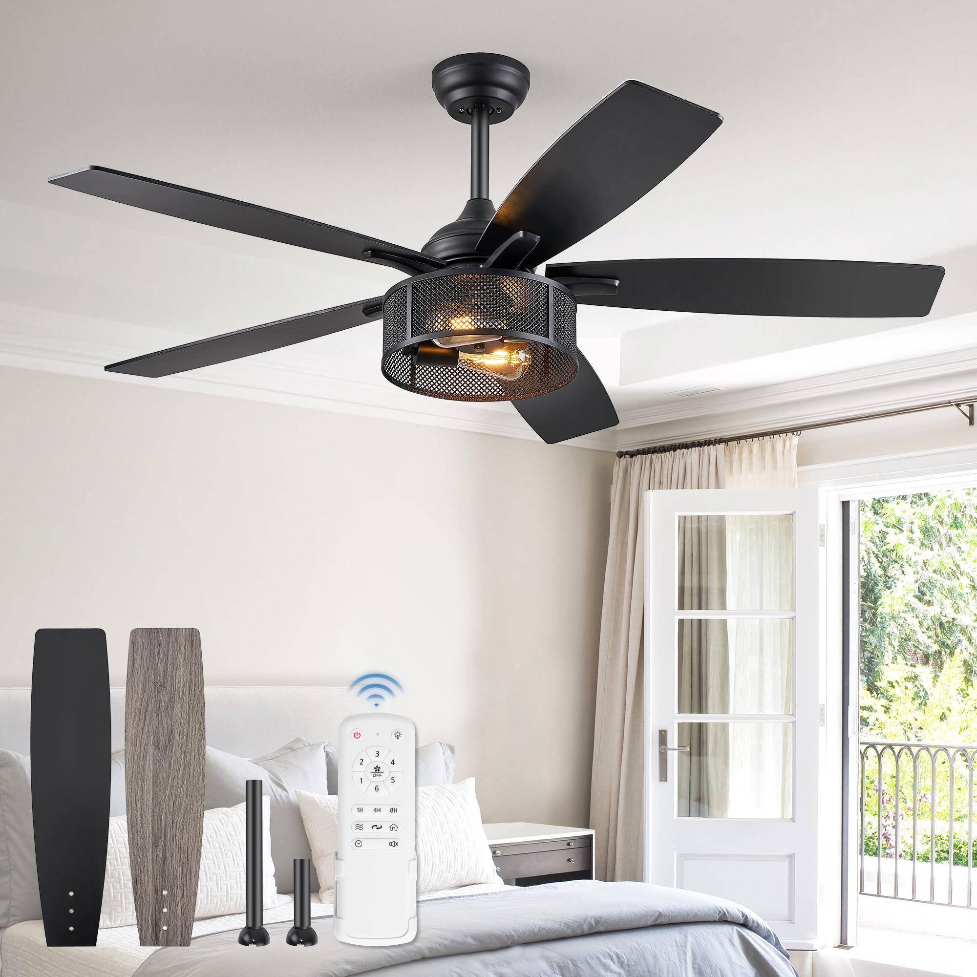 Dual Blade Ceiling Fans Outdoor/Indoor Twin Oscillating Gyro Ceiling