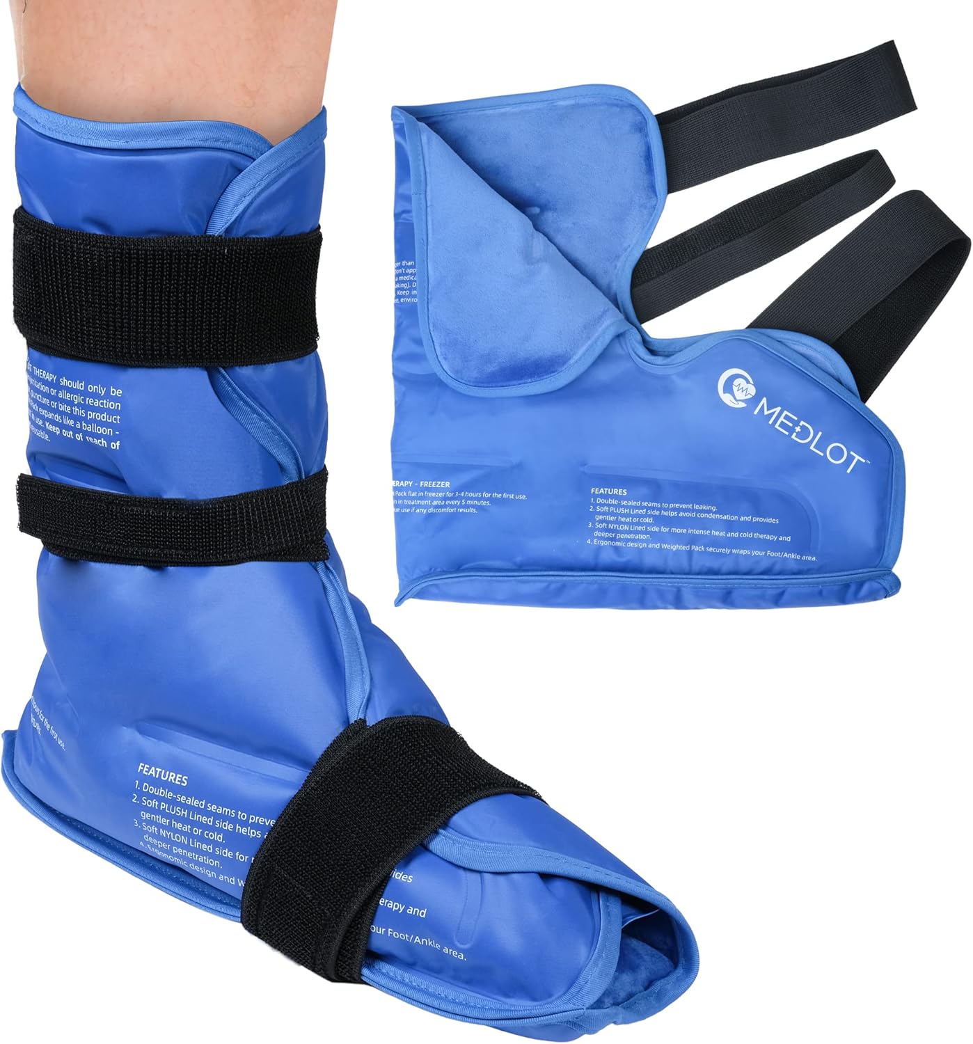 Amazon.com: MEDLOT Foot Ankle Ice Pack Wrap, Hot Cold Therapy, Large ...