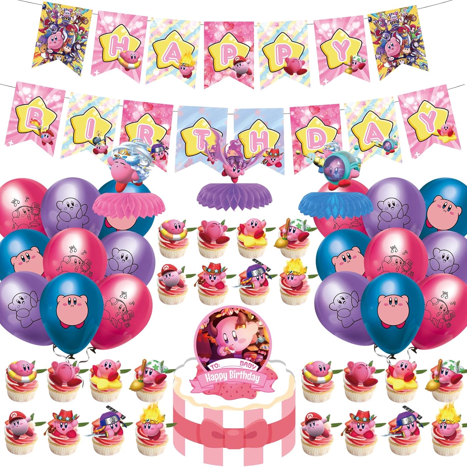 Amazon.com: Pink Star Birthday Party Supplies, Pink Star Themed Party ...