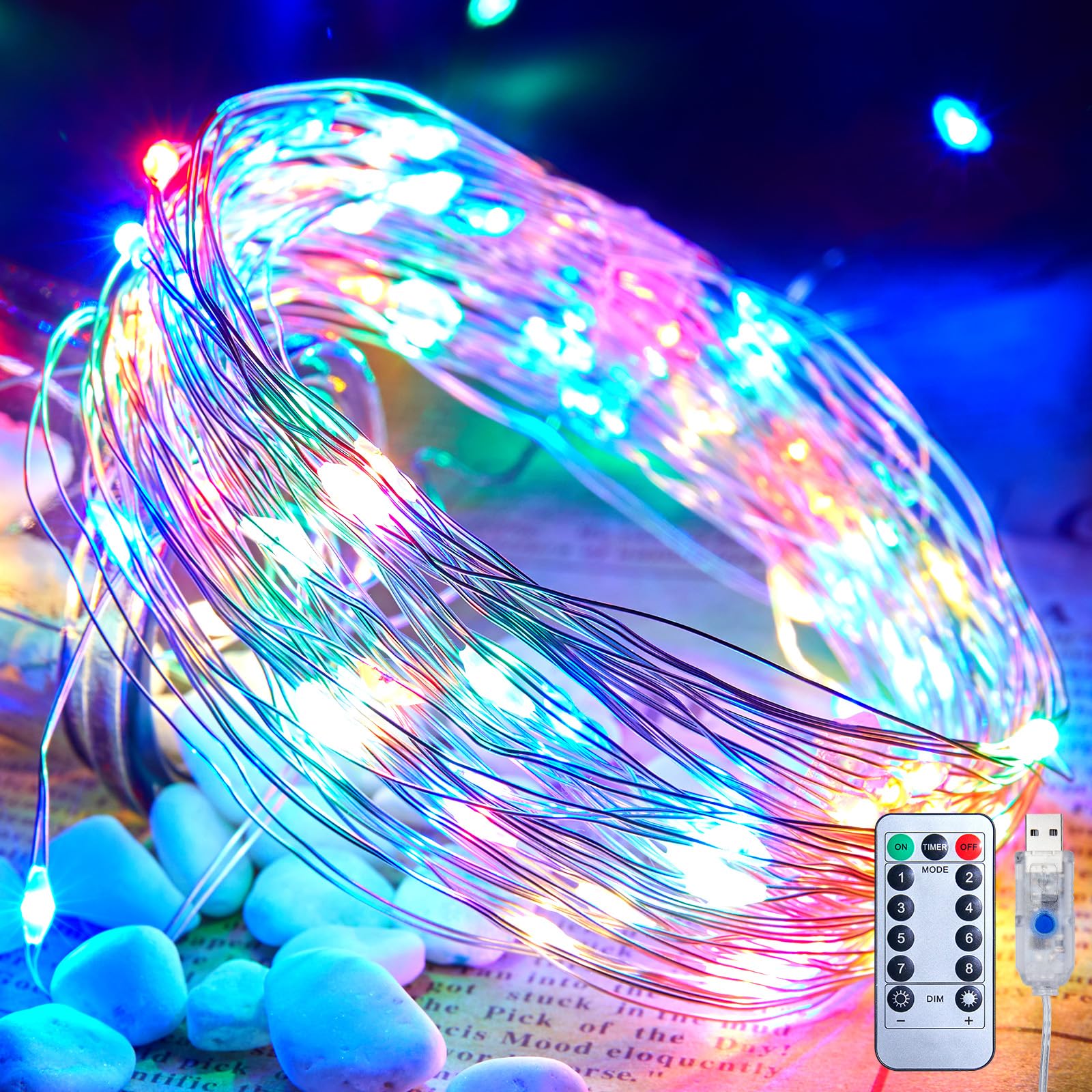 Amazon.com: Minetom USB Fairy Lights Plug in, 33 ft 100 LED Twinkle ...