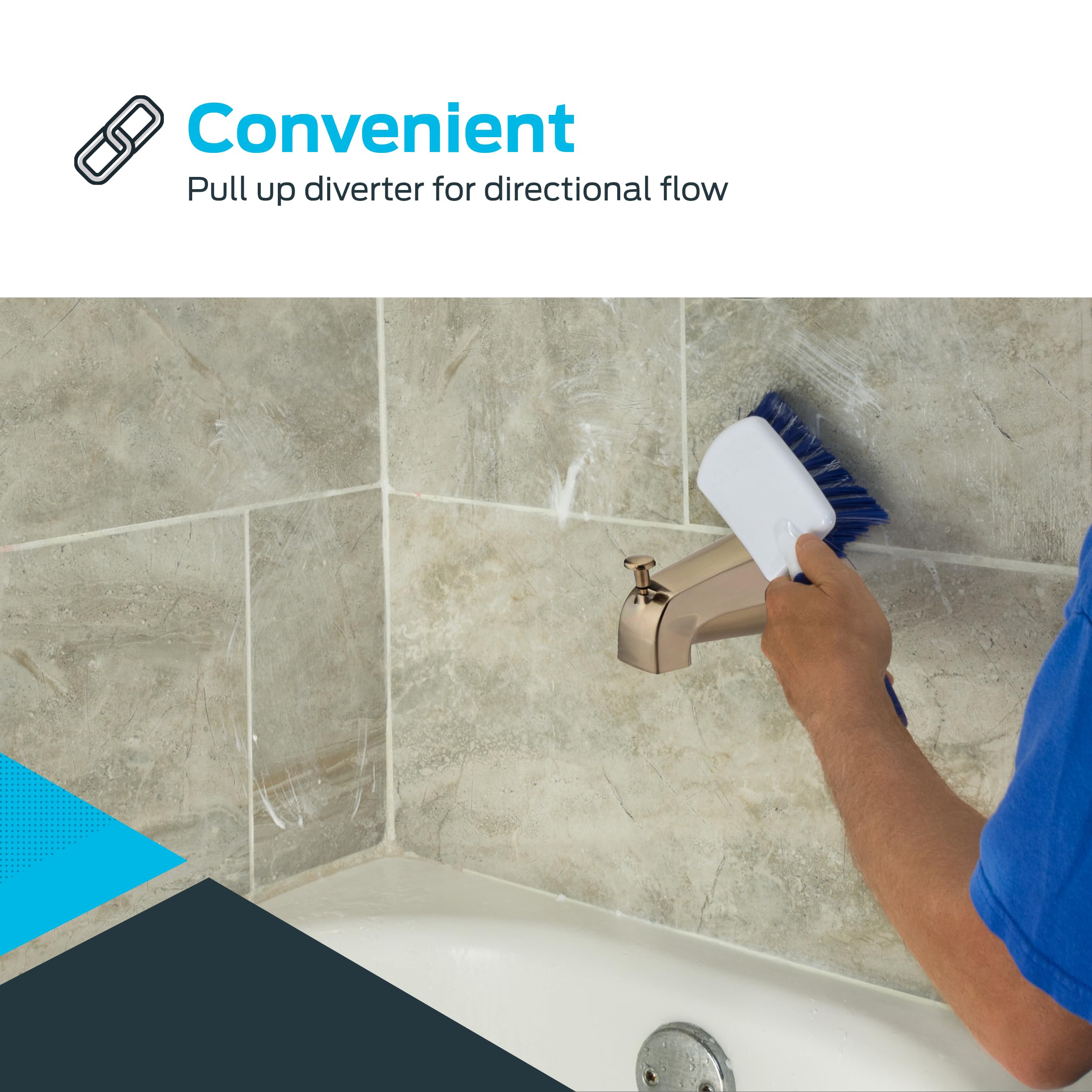 Snapklik.com : EZ-FLO 5 Inch Zinc Bath Tub Diverter Spout