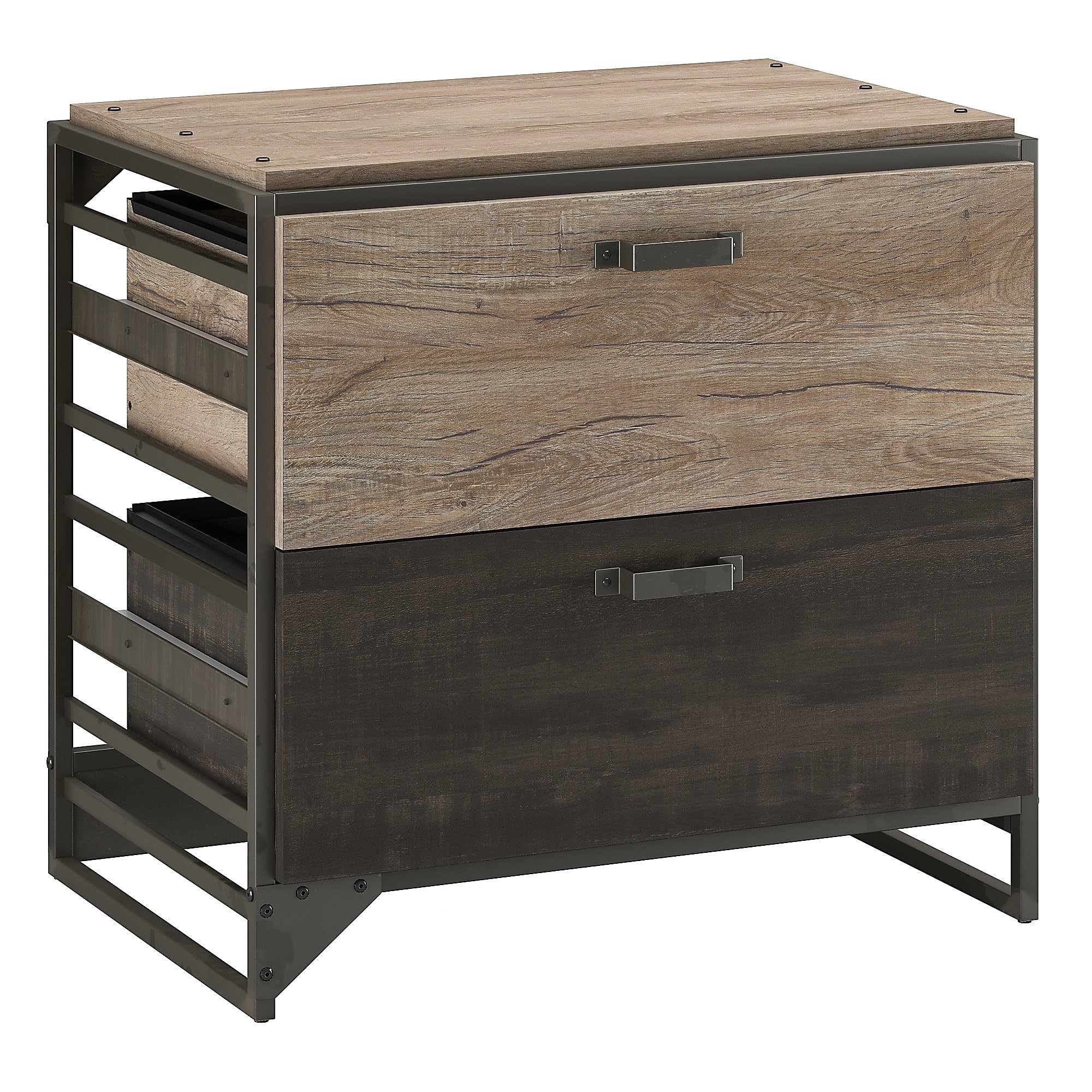 Amazon.com: Bush Furniture Refinery Lateral File Cabinet, Rustic Gray ...