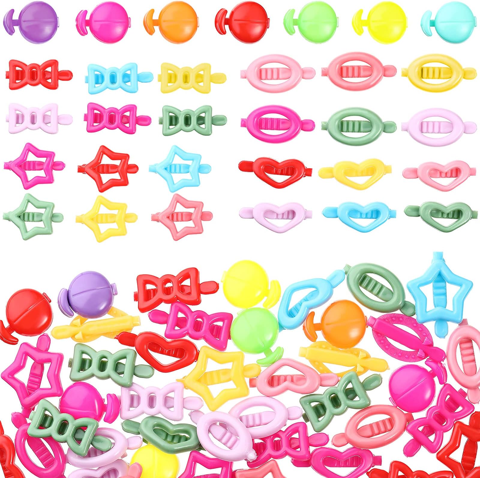 Amazon.com : 50 Pieces Plastic Barrettes Self Hinge Barrettes for Girl ...