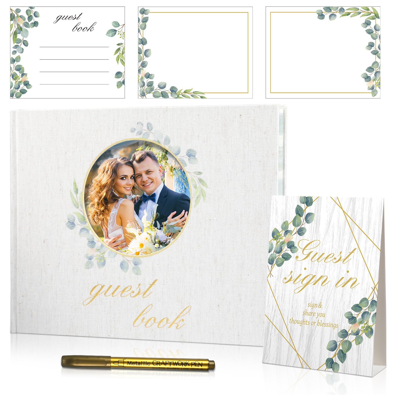 Pasimy Wedding Guest Book with Pen Table Sign Wedding Registry Sign in ...