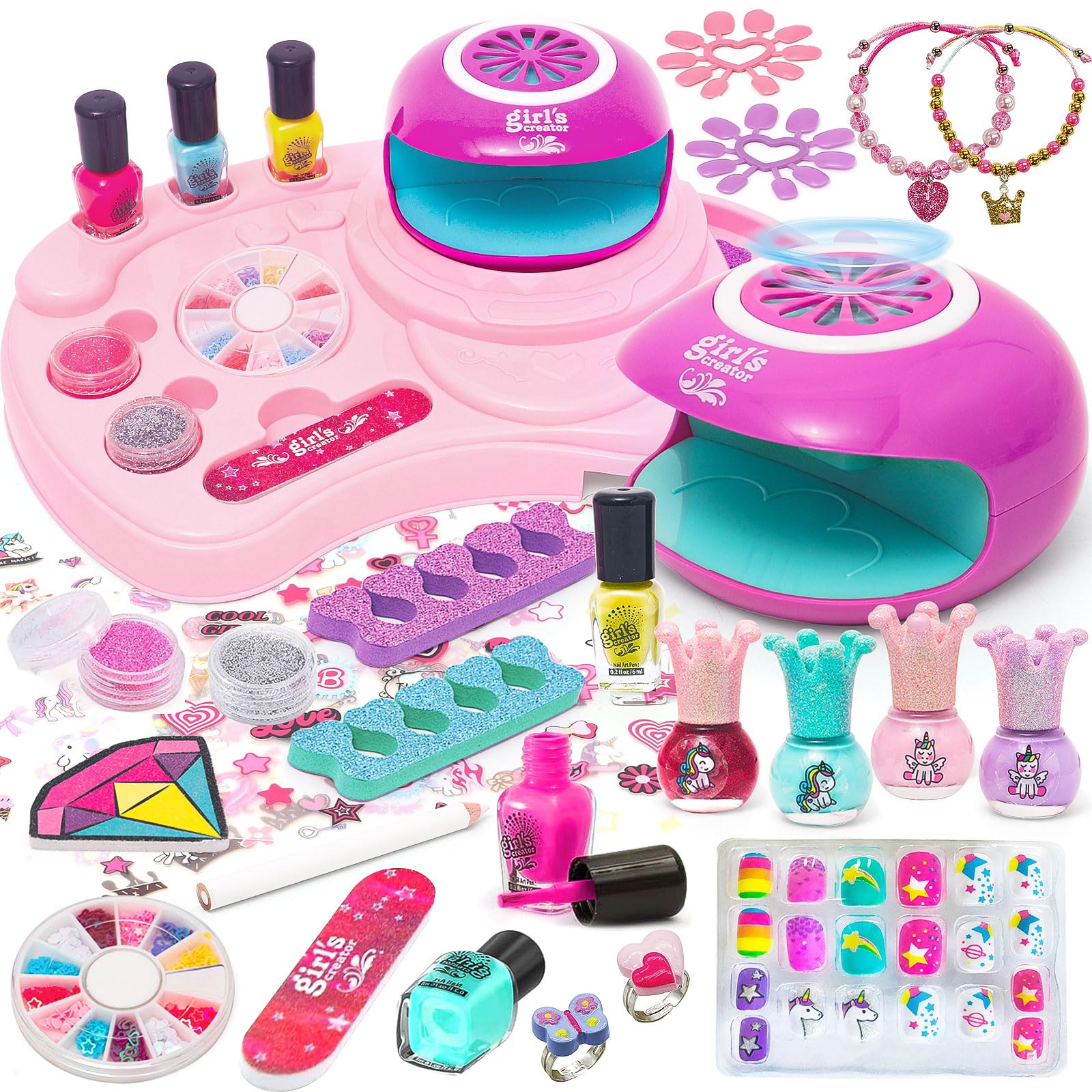 Amazon.com: Kids Nail Polish Set for Girls Nail Kit for Girls Non toxic ...