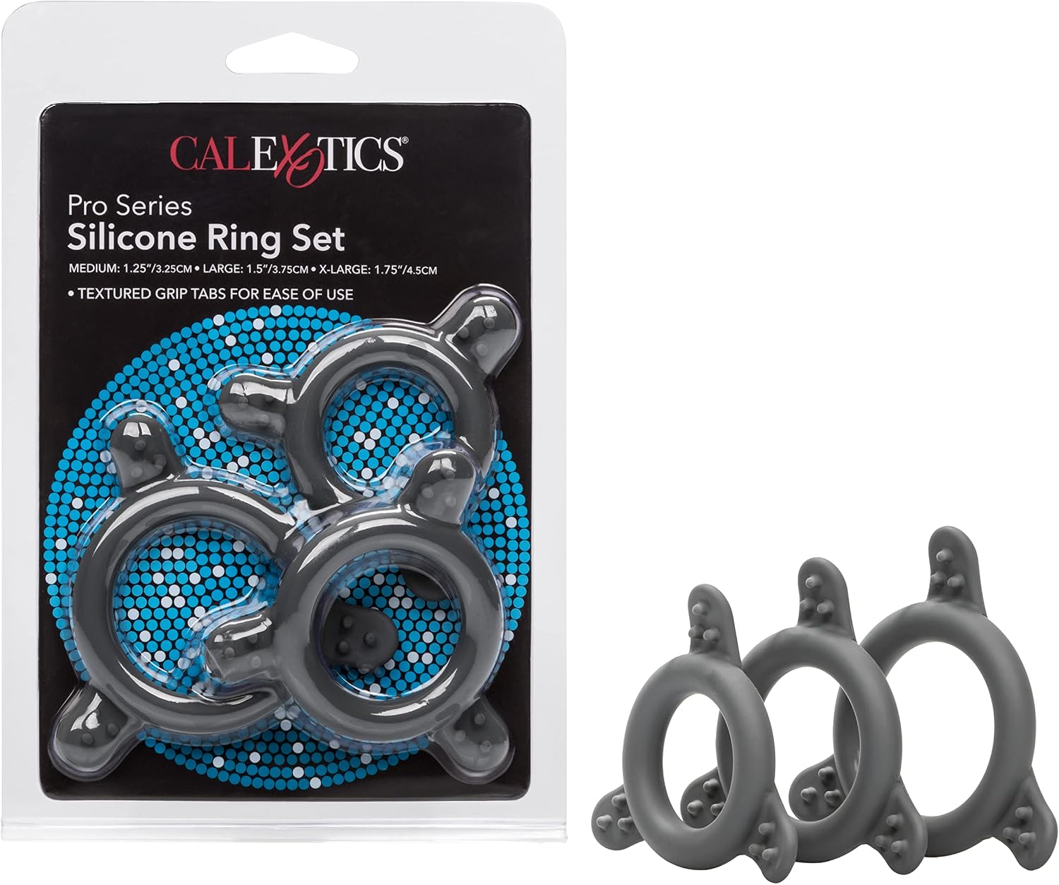 Amazon.com: CalExotics Pro Series Silicone Cock Ring Set, Black (43062 ...