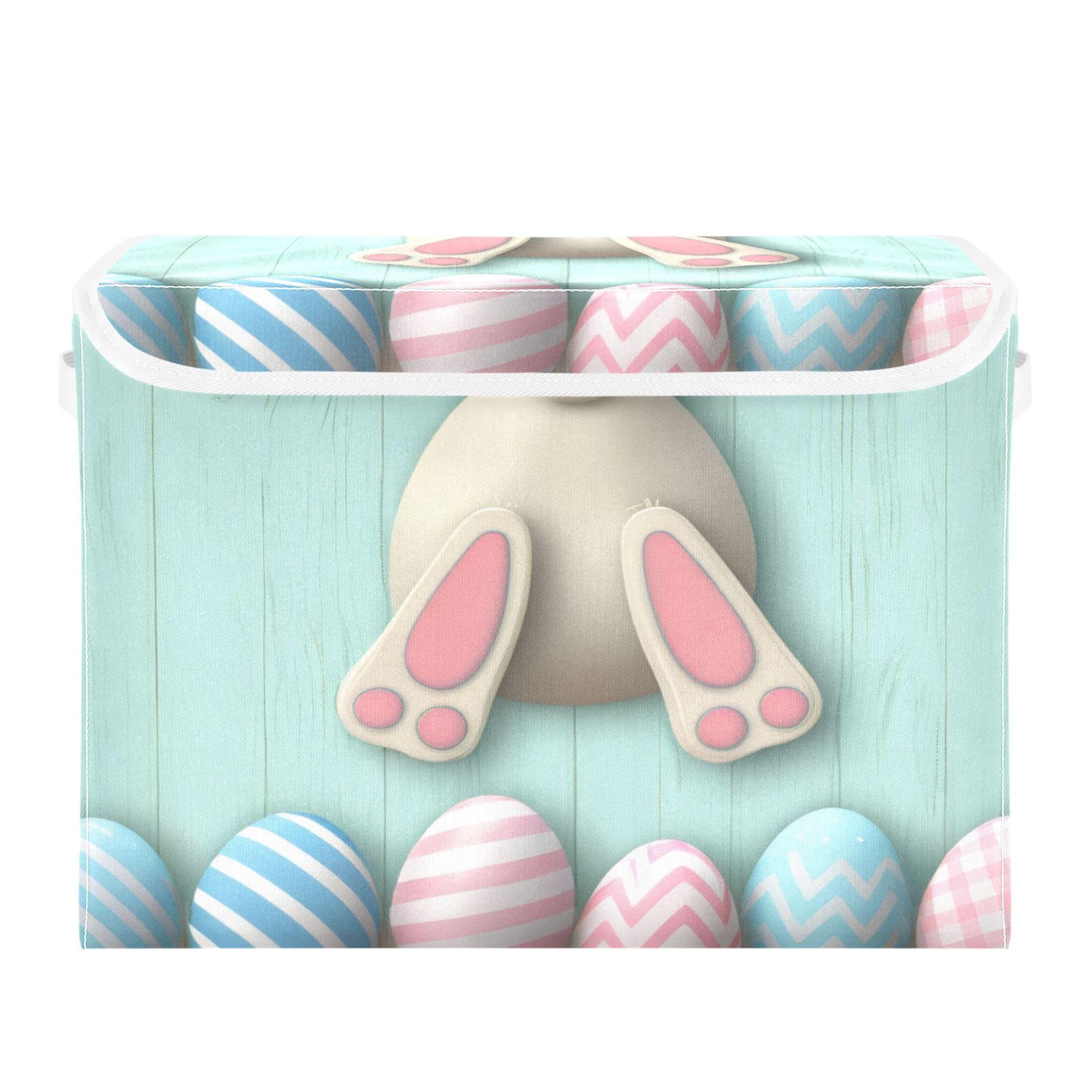 Amazon.com: xigua Easter Bunny Storage Bins with Lids and Carrying ...
