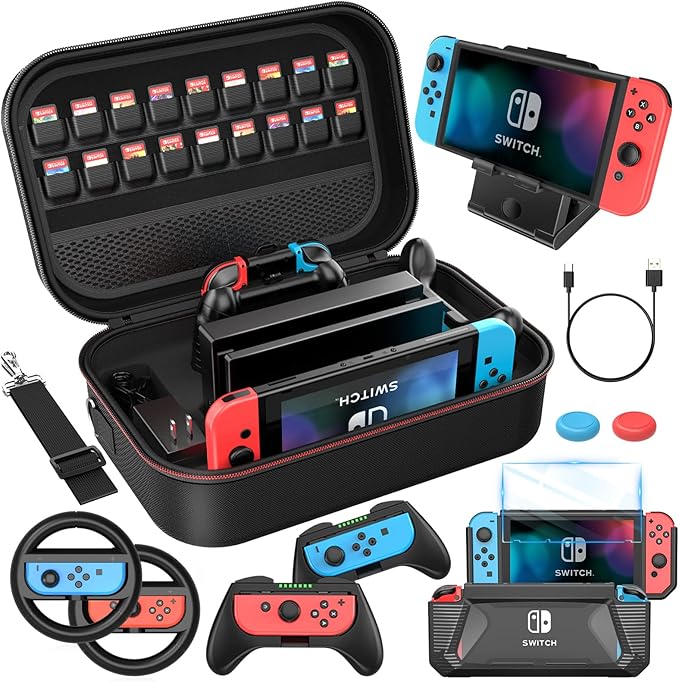 Amazon.com: HEYSTOP Case Accessories Kit Compatible with Nintendo ...