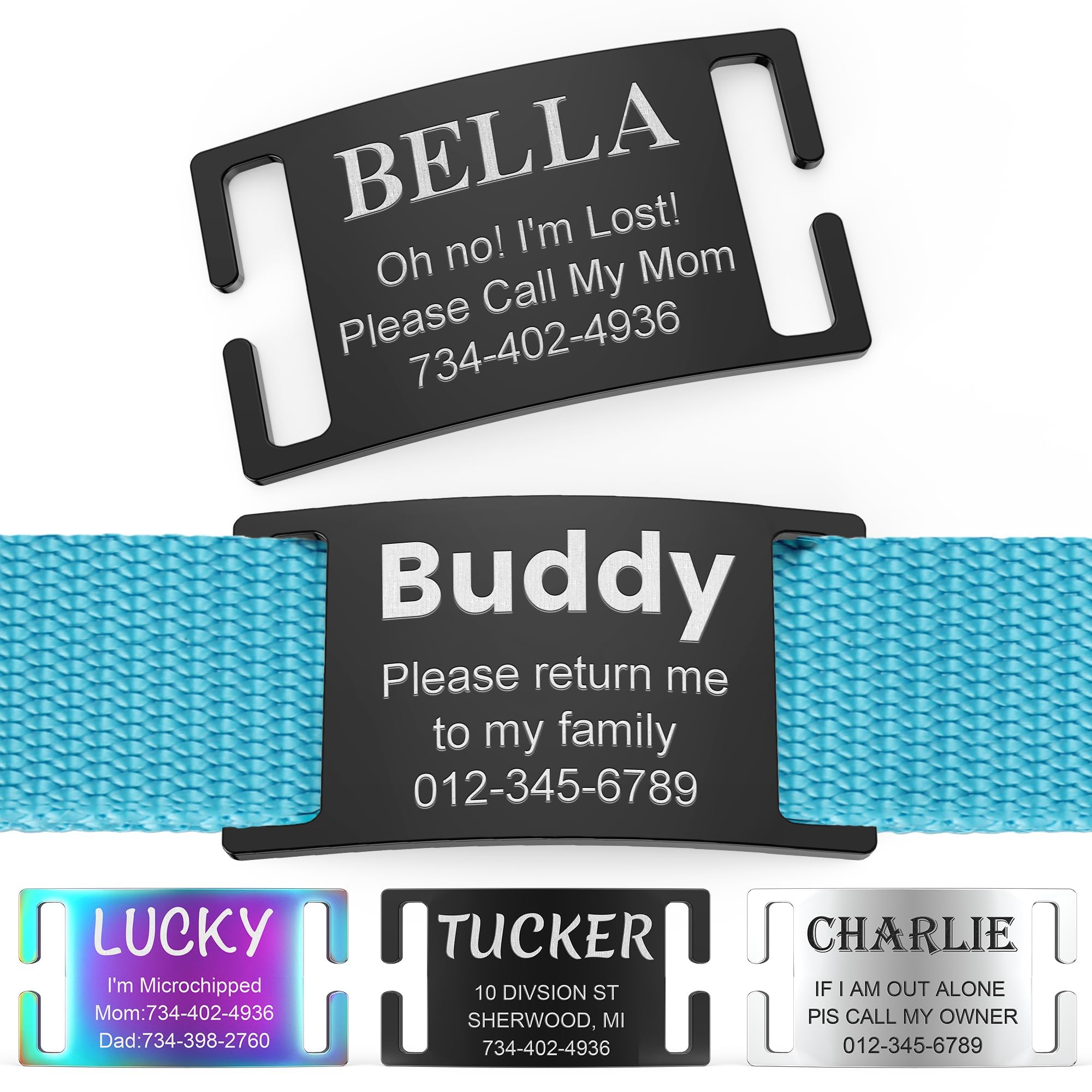 YEHANTI Dog Tags for Pets Engraved UK, Silent ID Tags for Dogs and Cats ...