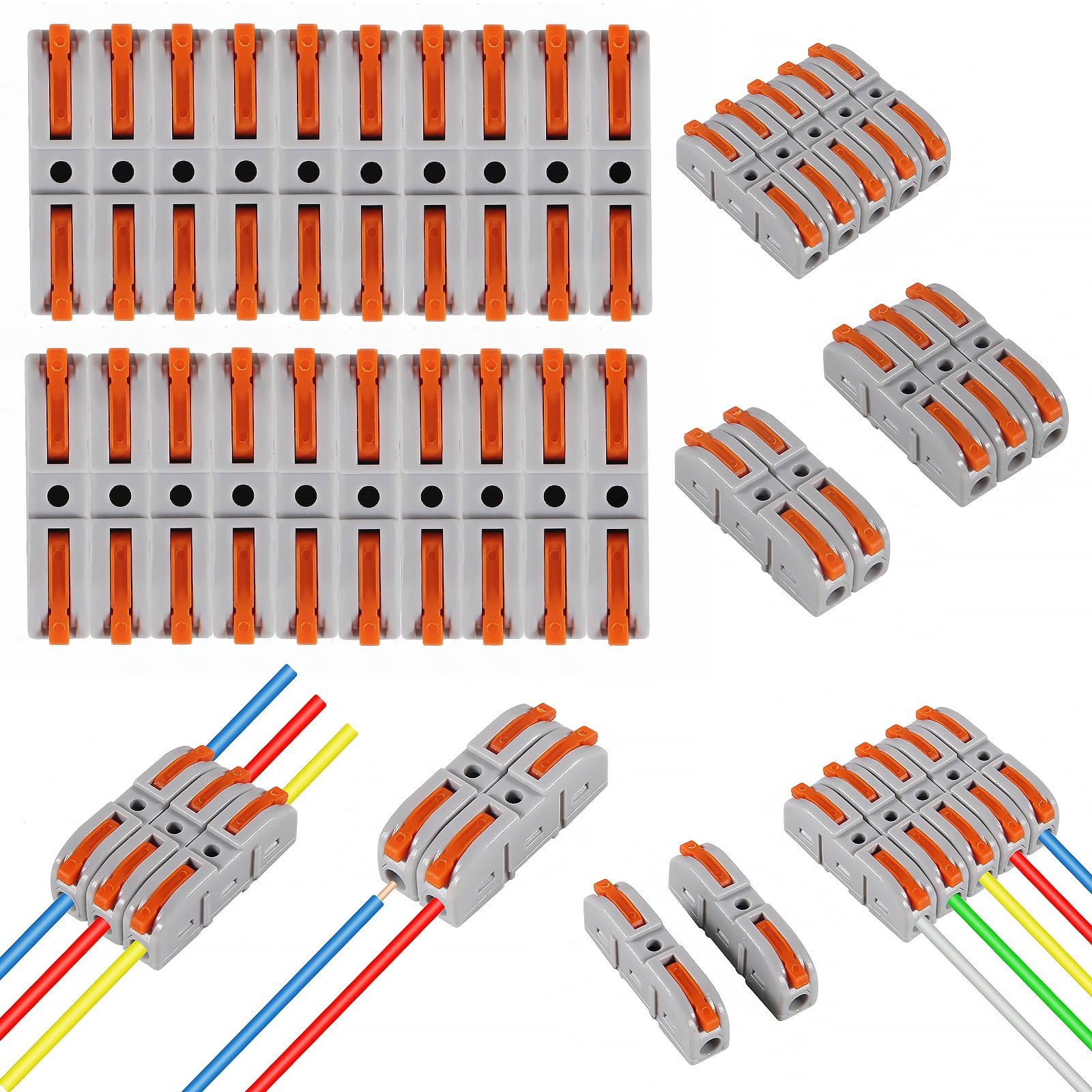Snapklik.com : AITRIP 20 Pcs Conductor Compact Connectors Lever Wire Nuts