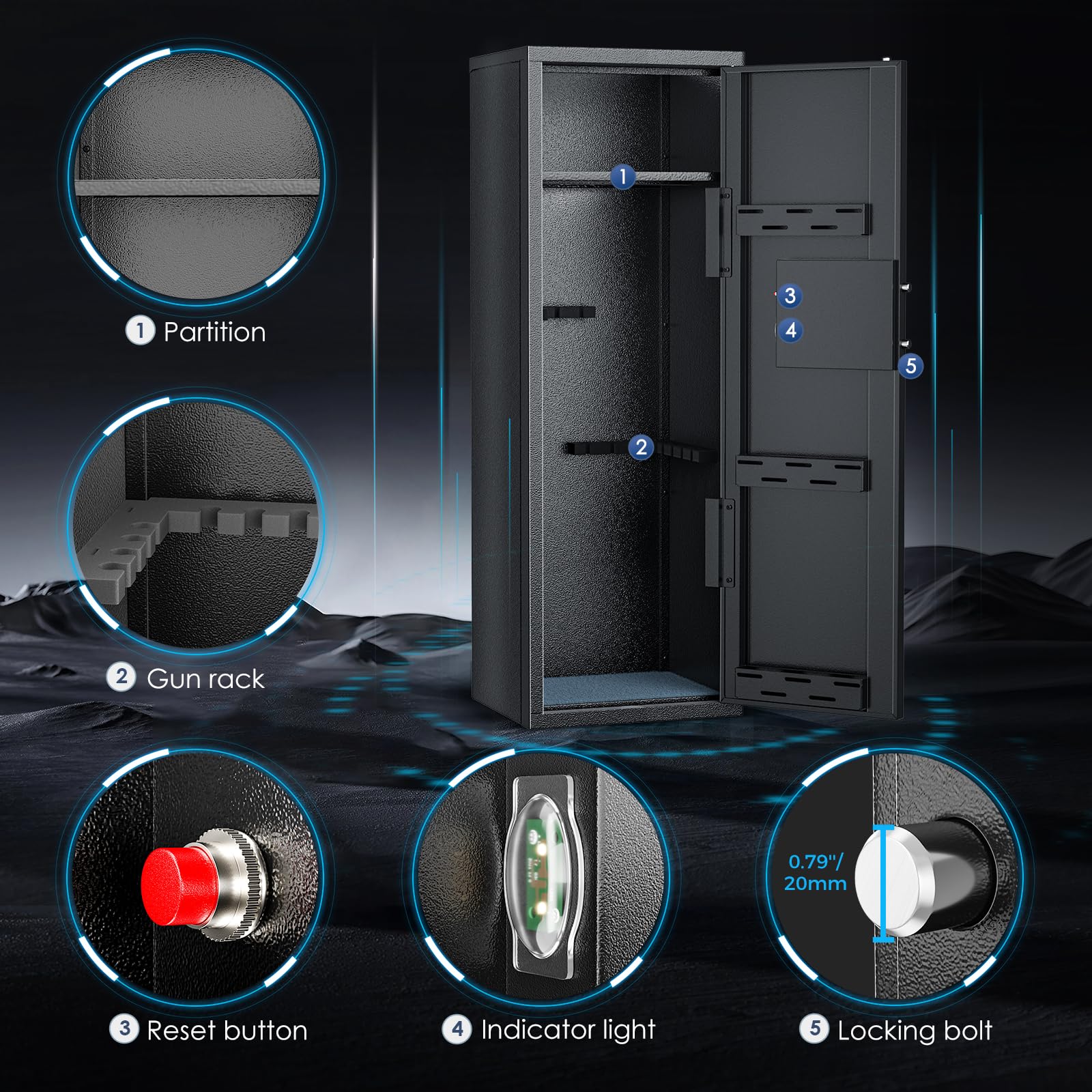 6-9 Rifle Gun Safe, Riddost Large Assembled Gun Safes for Home Rifle ...