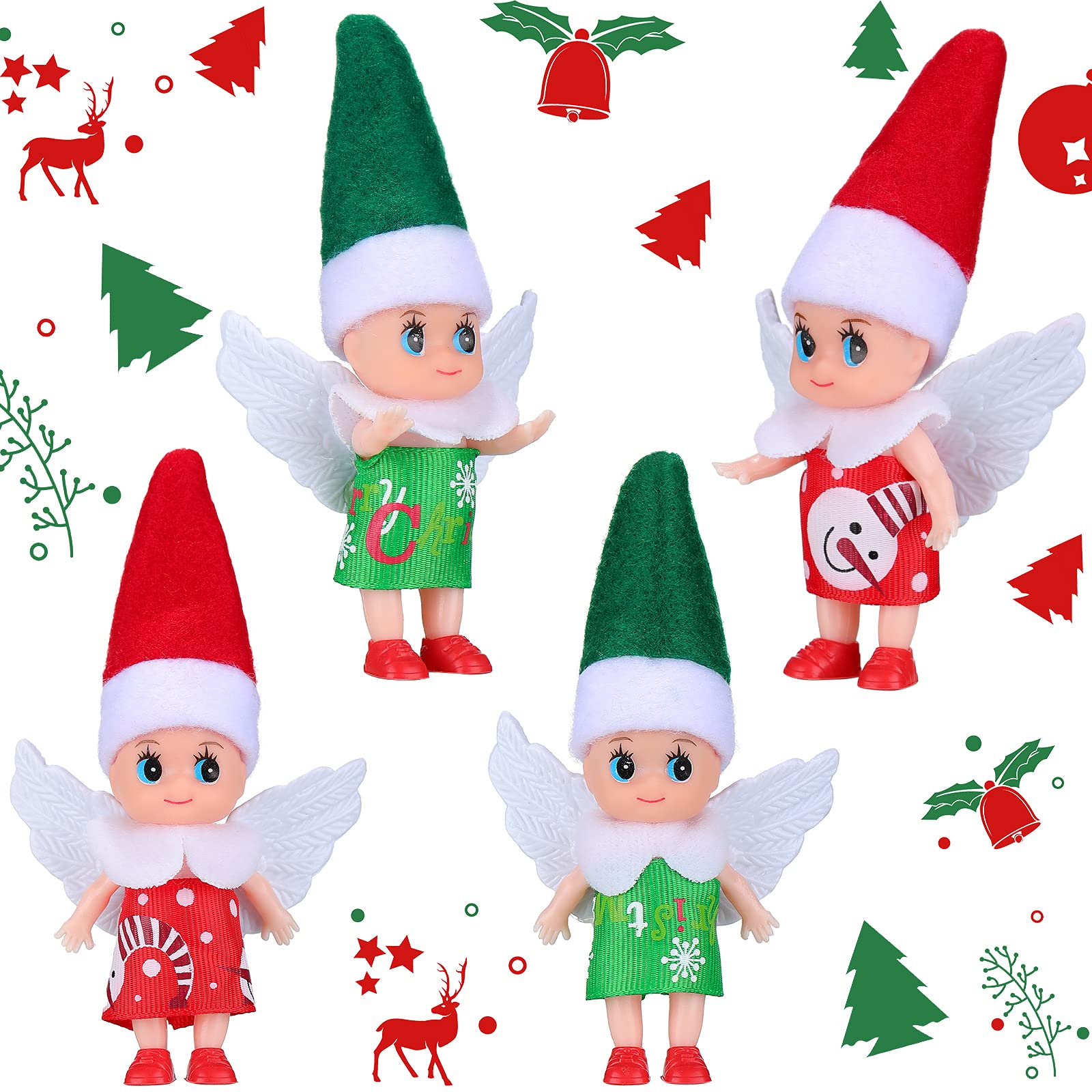 4 Pieces Christmas Elf Twins Baby Dolls Elf Doll Christmas | Desertcart ...