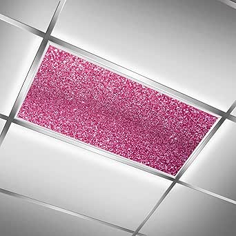 MSINMKOK Pink Rosy Glitter Sequin Effect - Fluorescent Light Covers ...