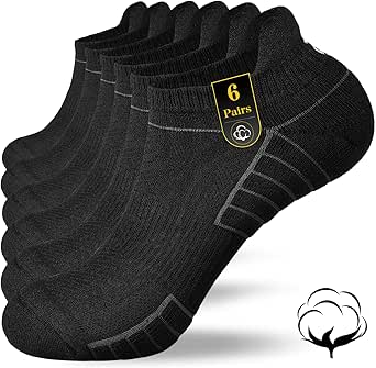 Cevapro Running Socks for Men Women, Thick Cushioned Trainer Socks Anti-Blister Sports Socks Low ...