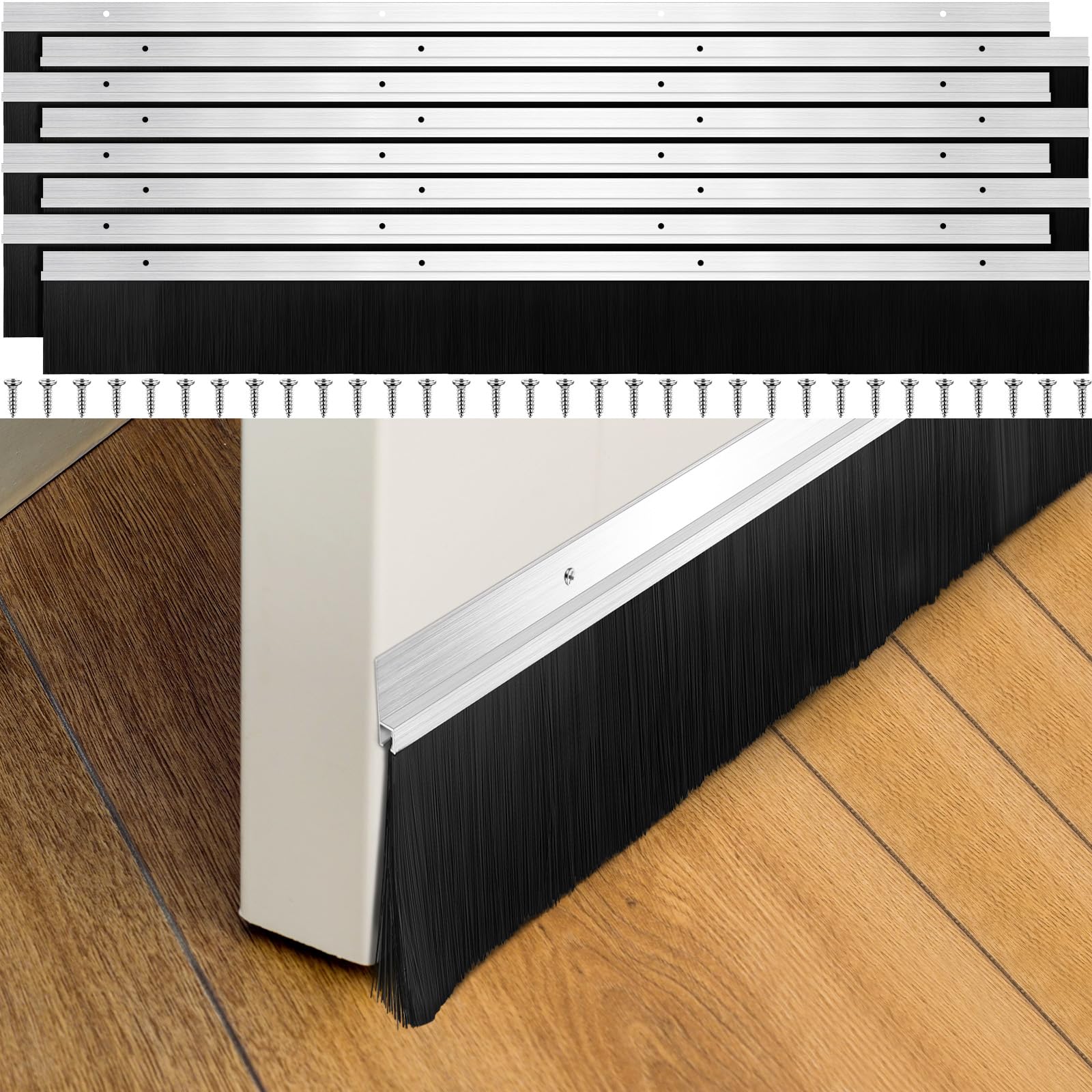 Frienda 8 Pcs Door Sweep for Bottom of Door Extra Door Brush Sweeps PP ...