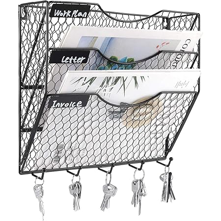 Amazon.com : PAG Hanging Wall File Holder Office Wall Organizer Mail ...