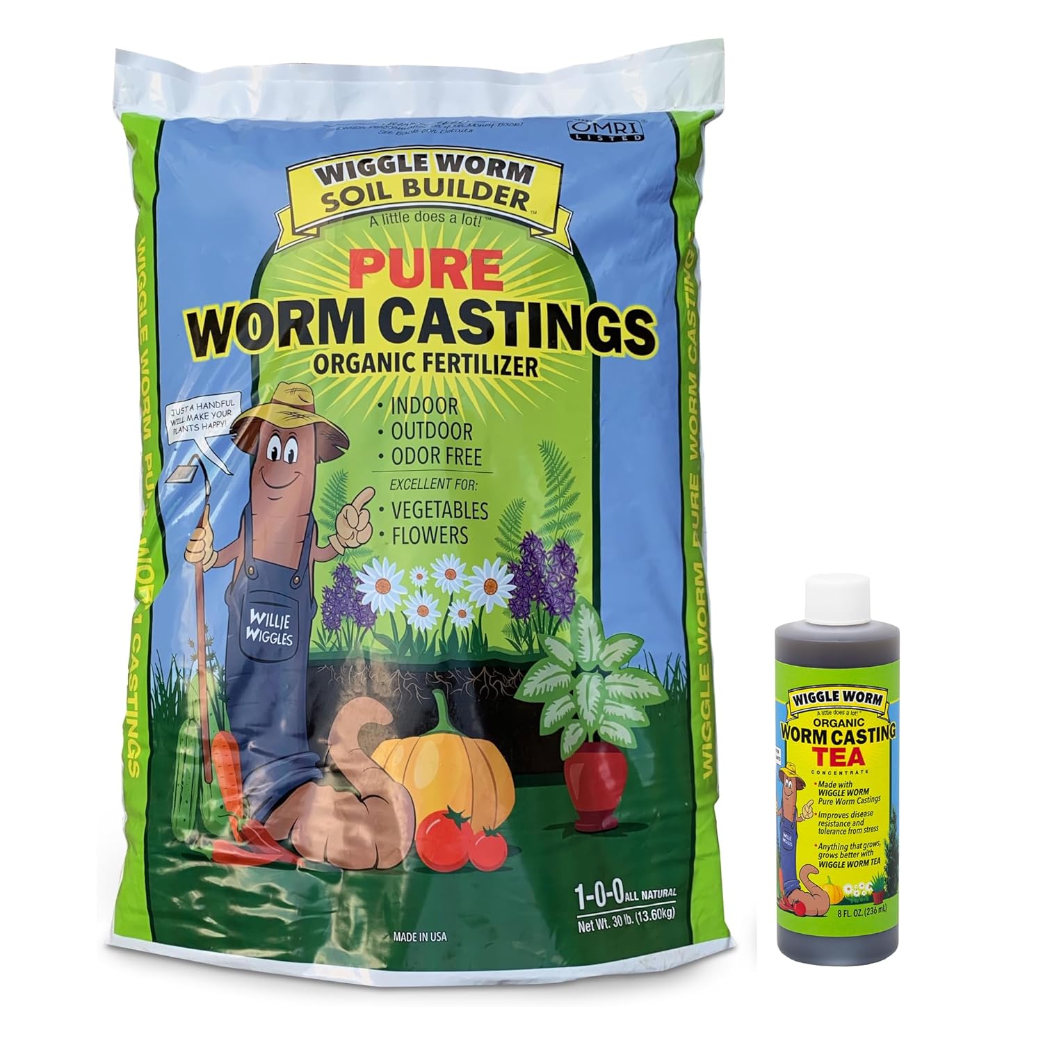 Amazon.com : Wiggle Worm Combo Package - 8oz and 30lbs - Organic Pure ...