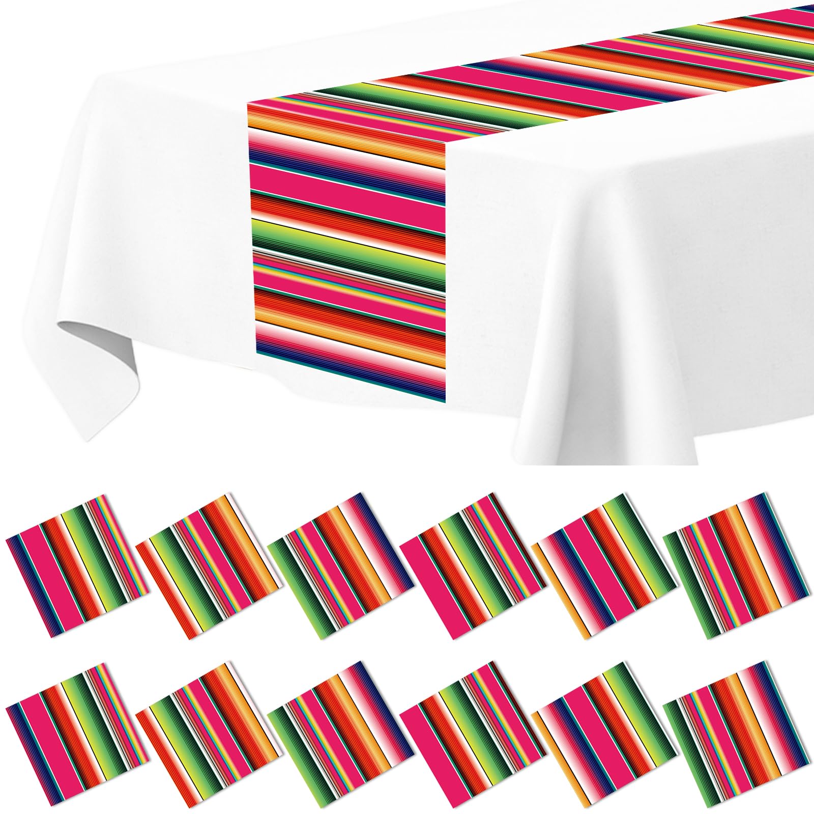 Amazon.com: Lonfliness 12Pack Plastic Mexican Table Runner Disposable ...