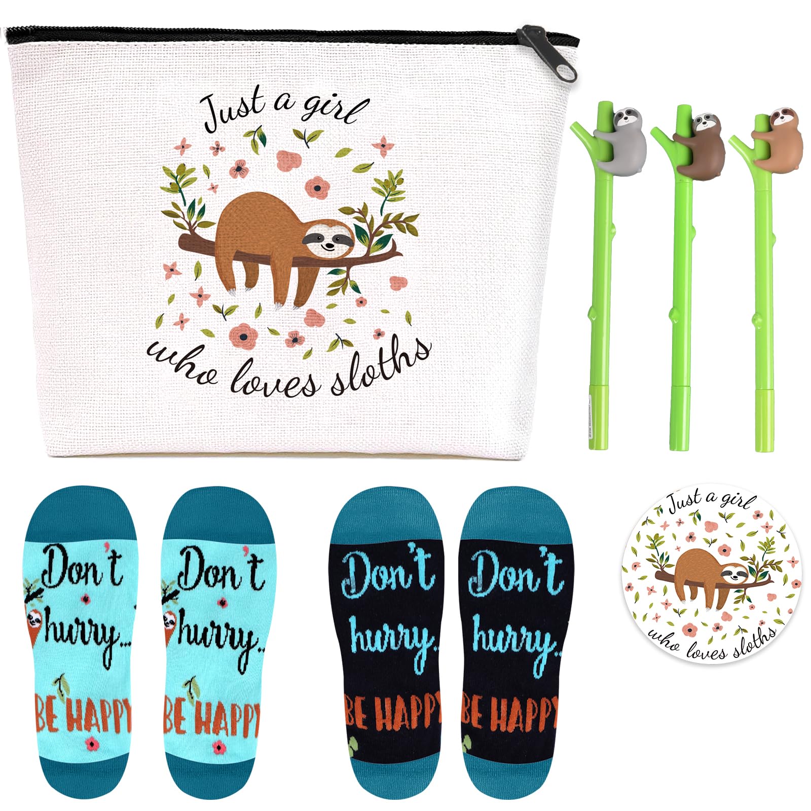 Amazon.com: Sloth Gift, Includes Sloth Makeup Bag, Cute Sloth Socks ...
