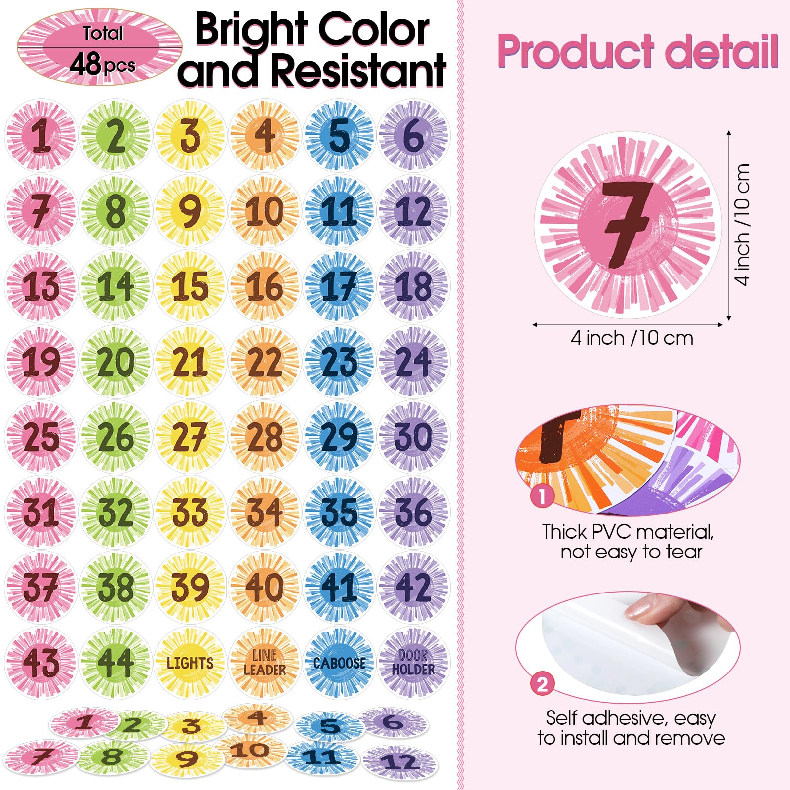 Snapklik.com : Pasimy 48 Pcs Number Spot Markers Stickers Classroom ...