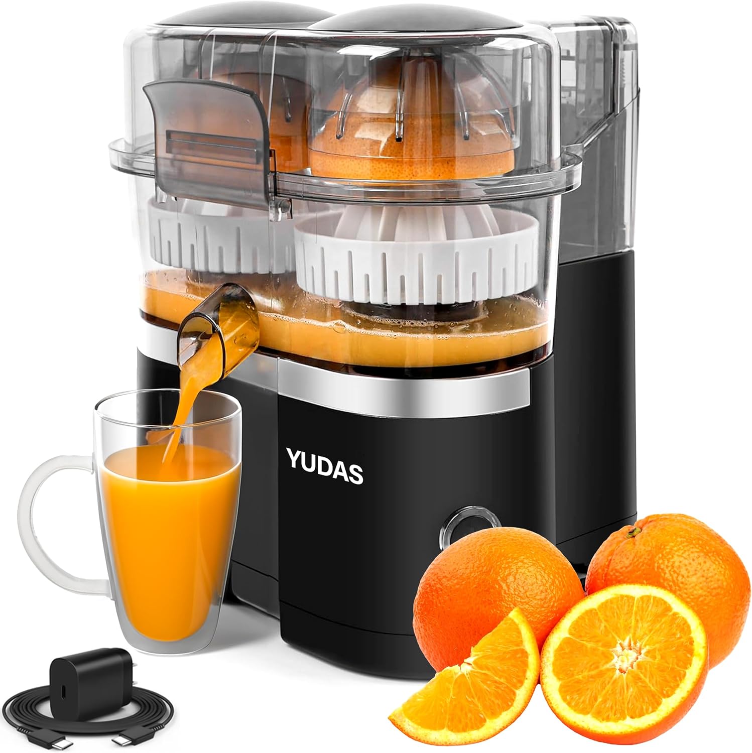 Amazon.com: Yudas Dual-head Portable electric citrus juicer, Juicer ...