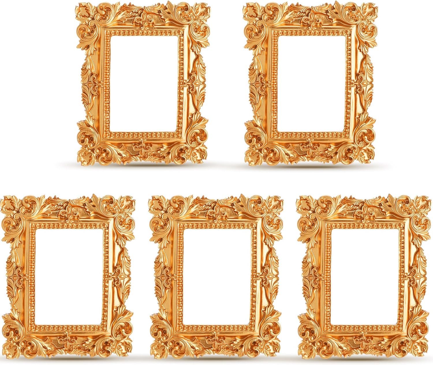 Amazon.com - Geelin 5 Pcs Mini Gold Frames Set Vintage Resin Picture ...