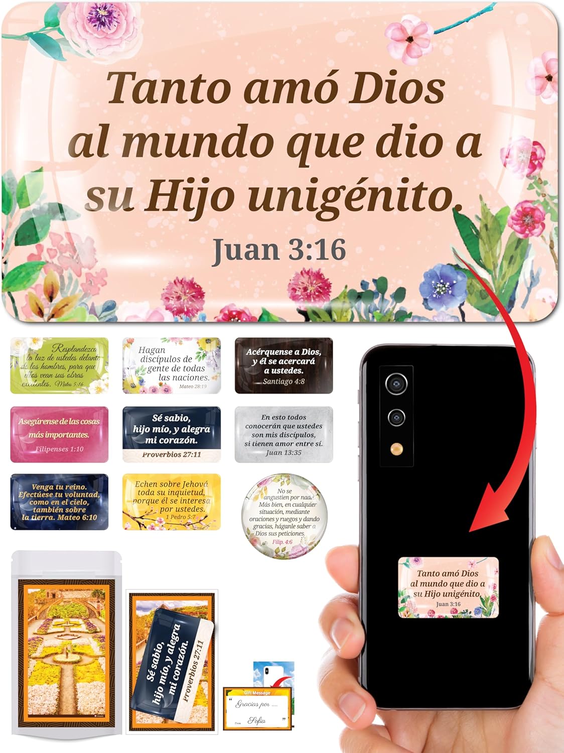 Amazon.com: Vongsado -10pcs- Spanish JW Verses Premium 3D Stickers ...