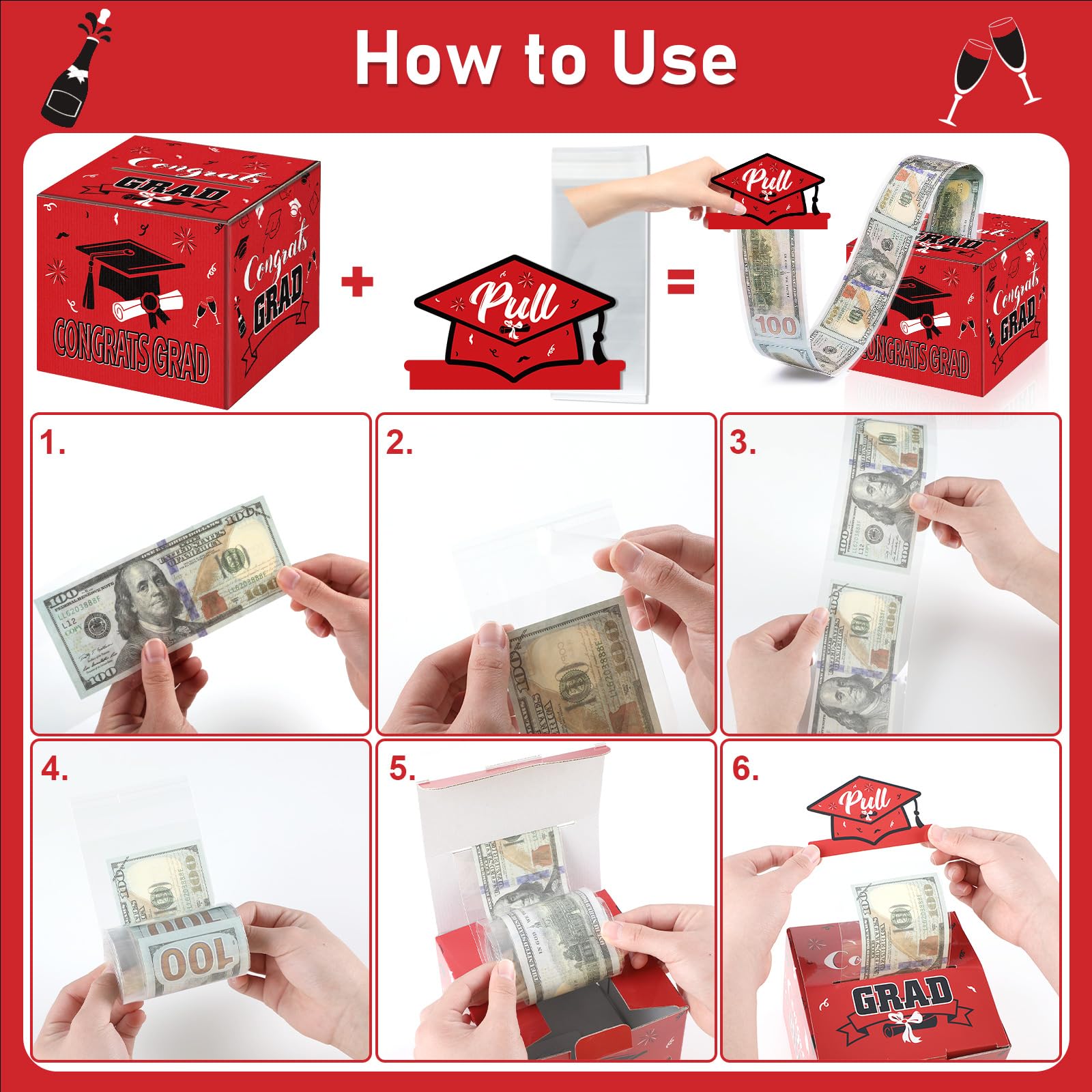 Snapklik.com : ZOIIWA Graduation Party Decoration Money Card Box ...
