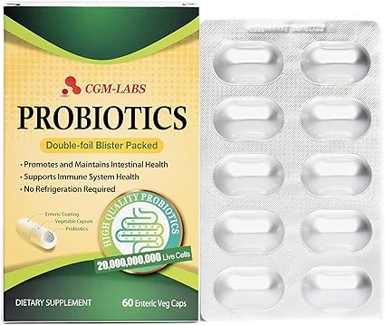 Amazon.com: Probiotics, 20 Billion Live Cells, Premium Enteric Coated Veg Caps for Women, Men ...