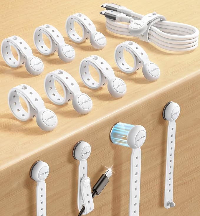 Amazon.com: JOYROOM 12PCS Magnetic Cable Ties - Reusable Silicone Cord ...