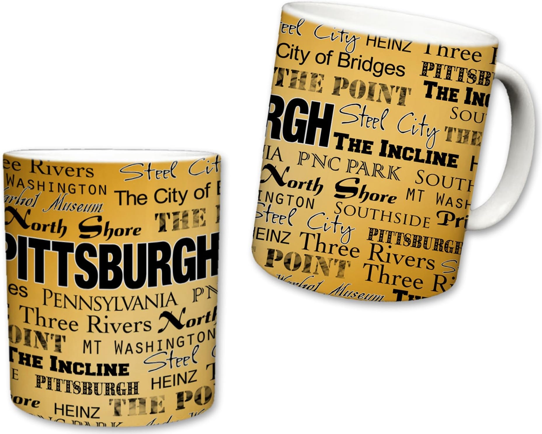 Amazon.com: City of Pittsburgh Inspired Mug, Ceramic Coffee Cup ...