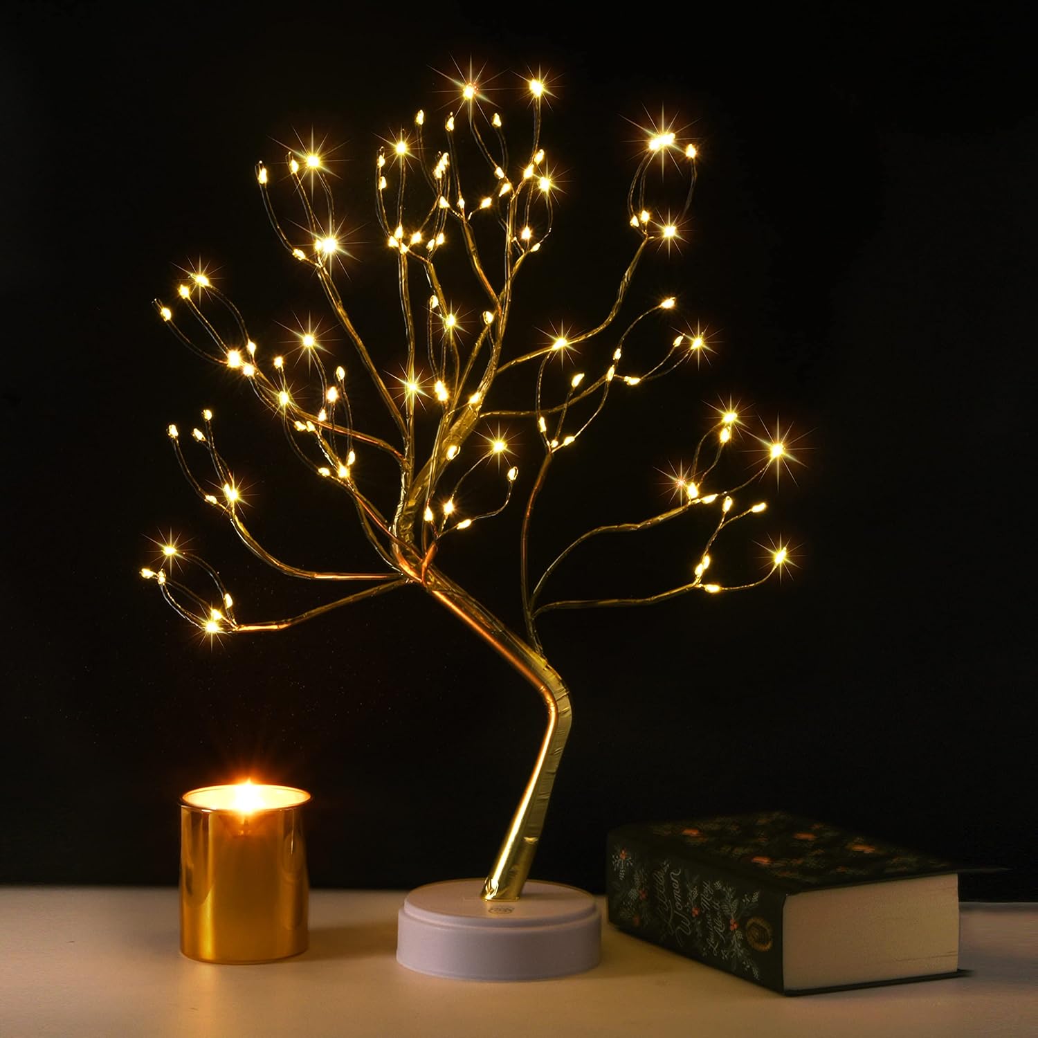 Amazon.com: Alfanite Twinkling Tree Fairy Light Spirit Tree Lamp Bonsai ...