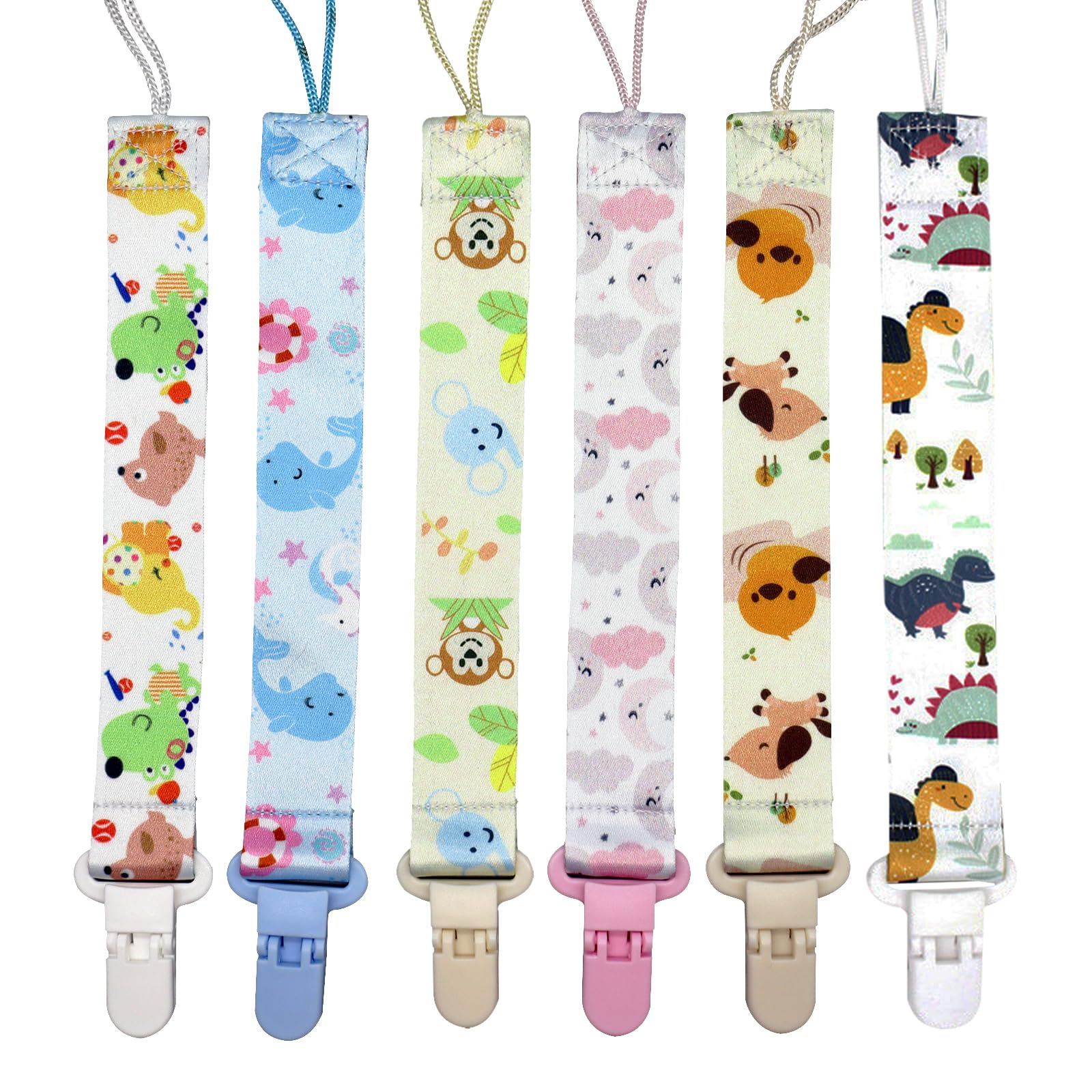 Amazon.com : Baby Pacifier Clips, 6 PCS Paci Holder and for Boys and ...